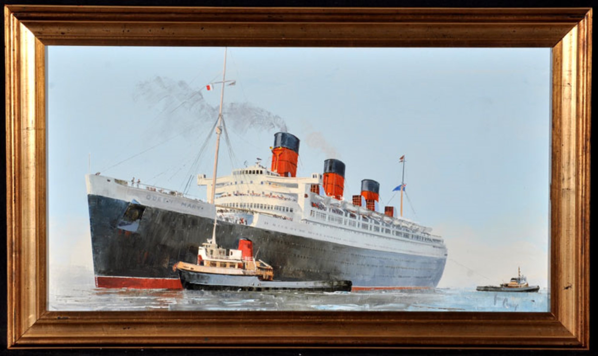 Lot 293 - Harley Crossley - ''RMS Queen Mary and two