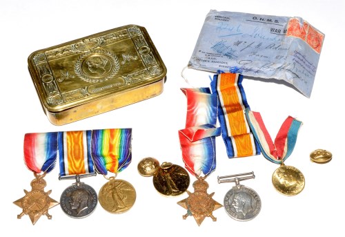 Lot 950 - A pair of family medal groups awarded to