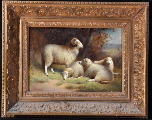 Lot 427 - Edwin Bottomley (1865-1929) Sheep resting in