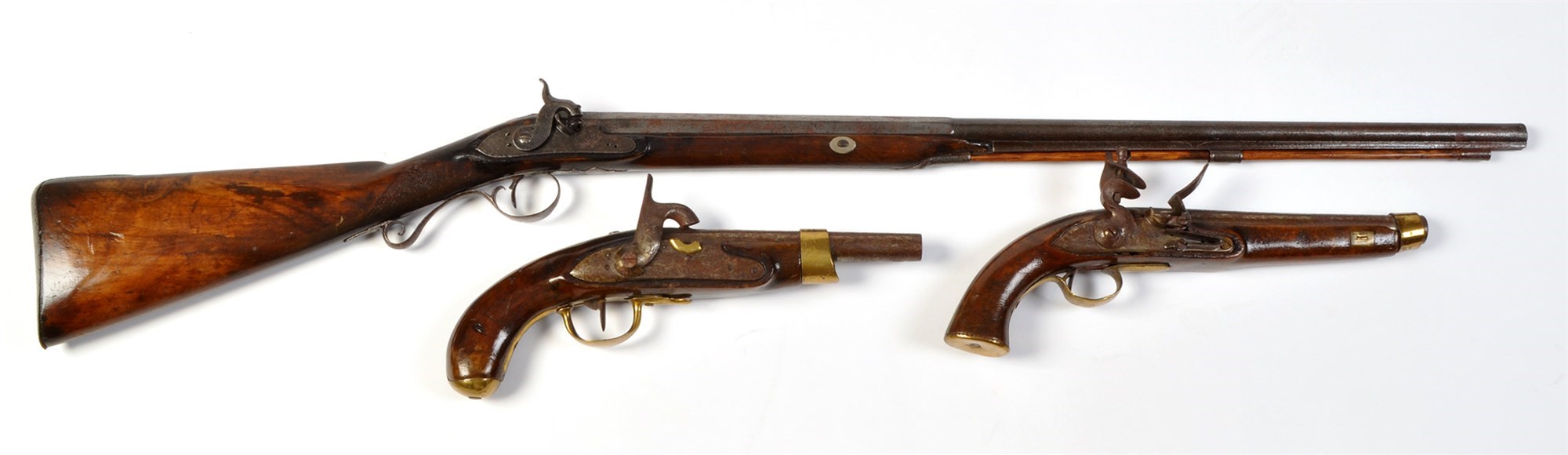 Lot 742 - 19th Century percussion rifle, converted