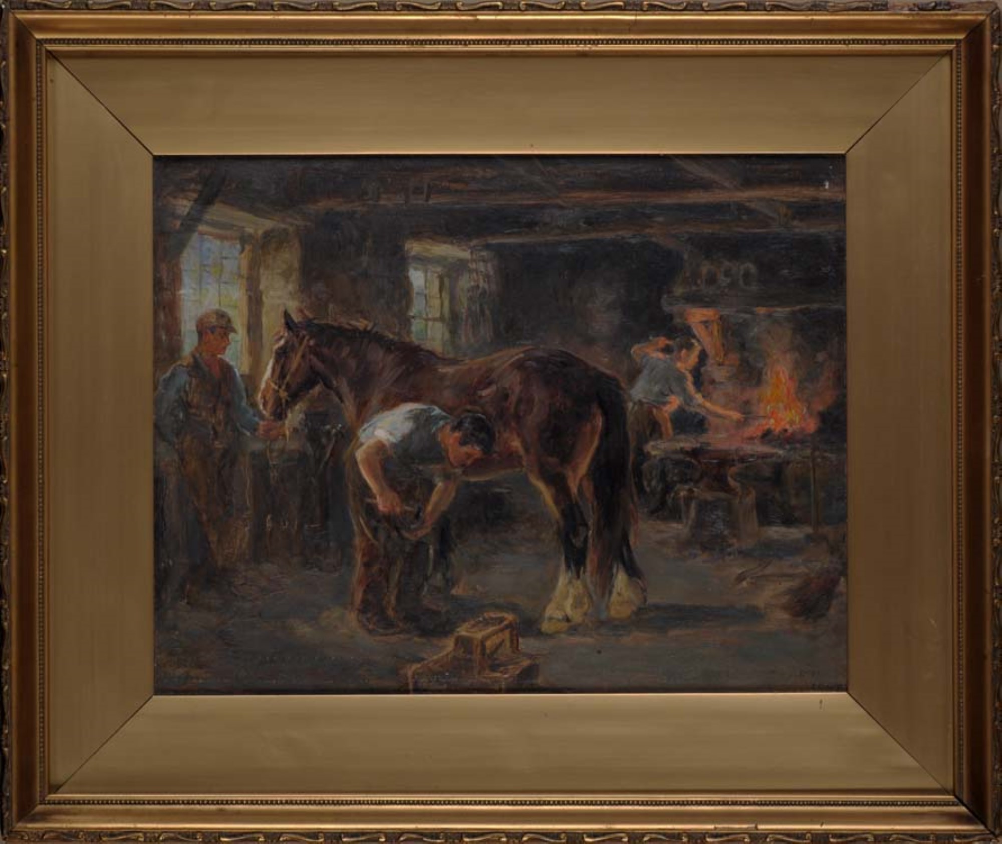 Lot 328 - Ralph Hedley, RBA (1848-1913) ''THE SMITHY''