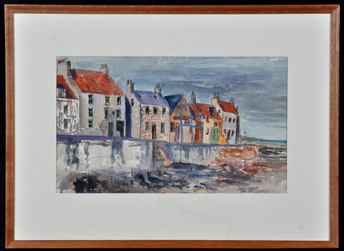 Lot 84 - David Saunders - A Scottish fishing village,