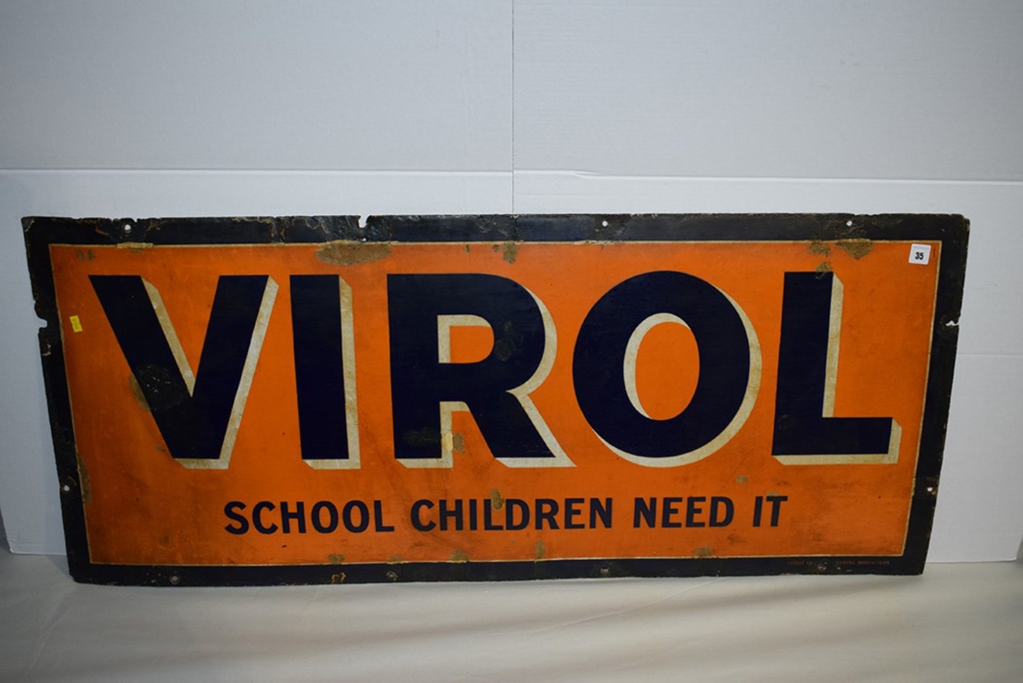 Lot 35 - 'Virol' enamel advertising sign, inscribed