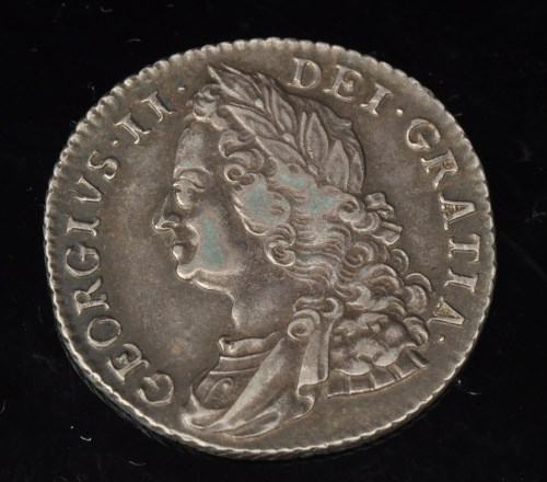 Lot 395 - A George II shilling, 1750, old bust and
