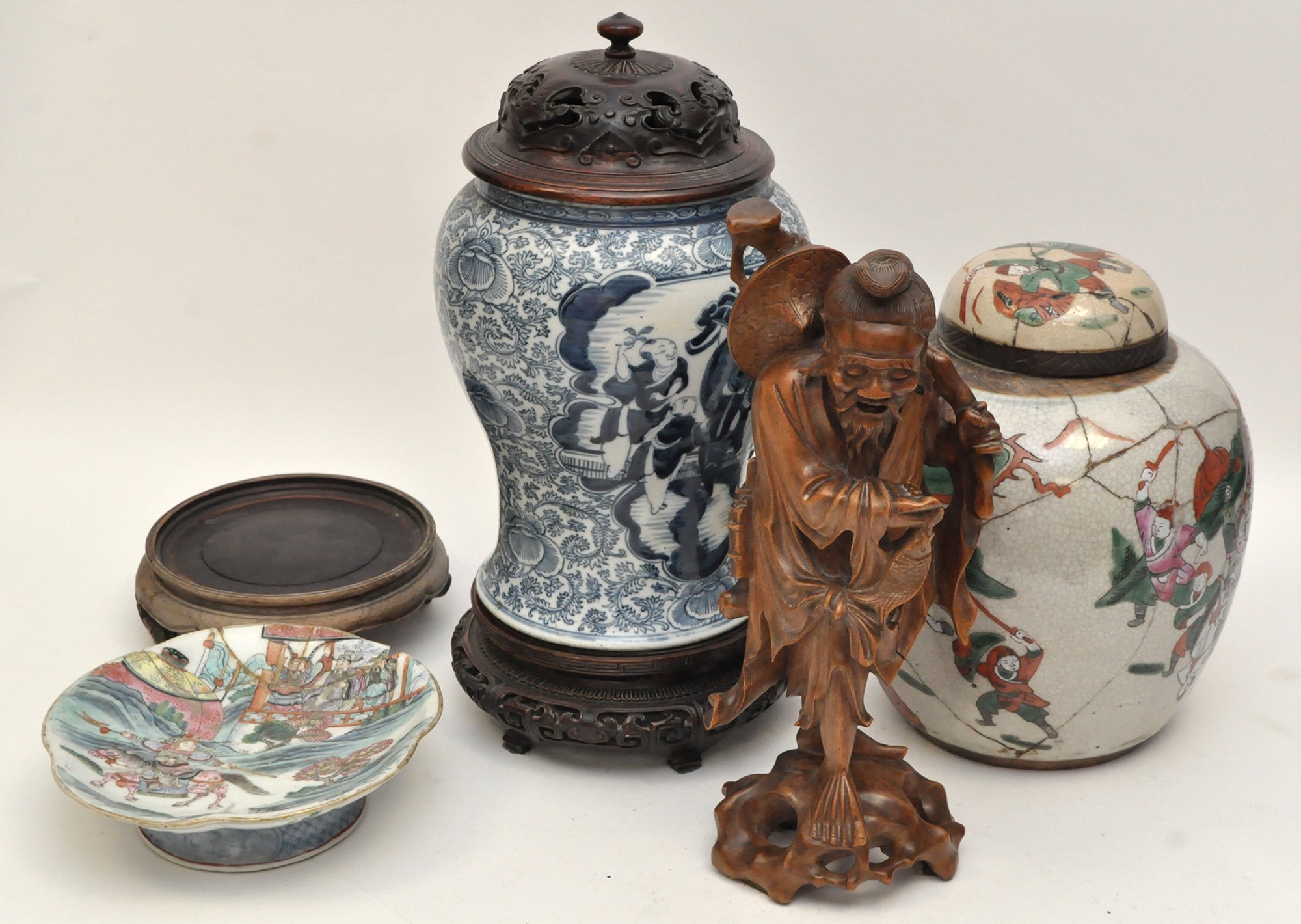 Lot 20 - Chinese blue and white inverted baluster vase,