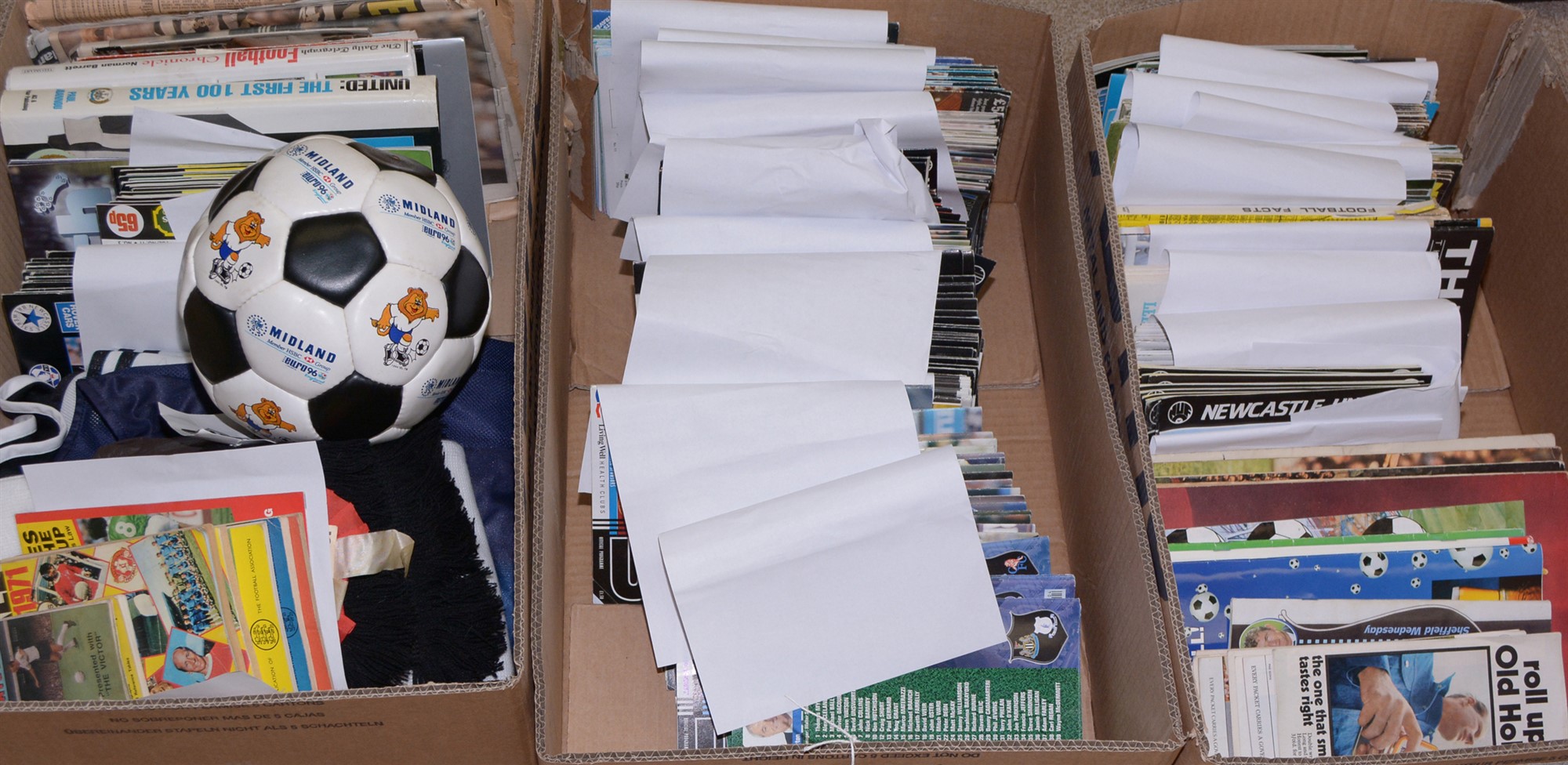 Lot 76 - Three boxes of Newcastle United football...