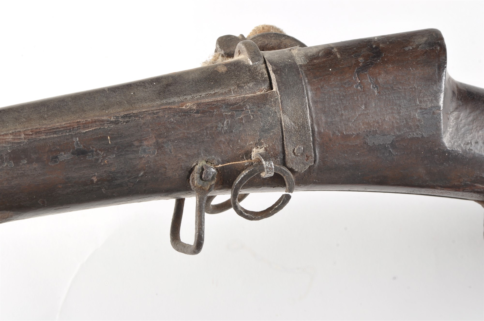 Lot 483 - A 19th Century Turkish matchlock jezail,