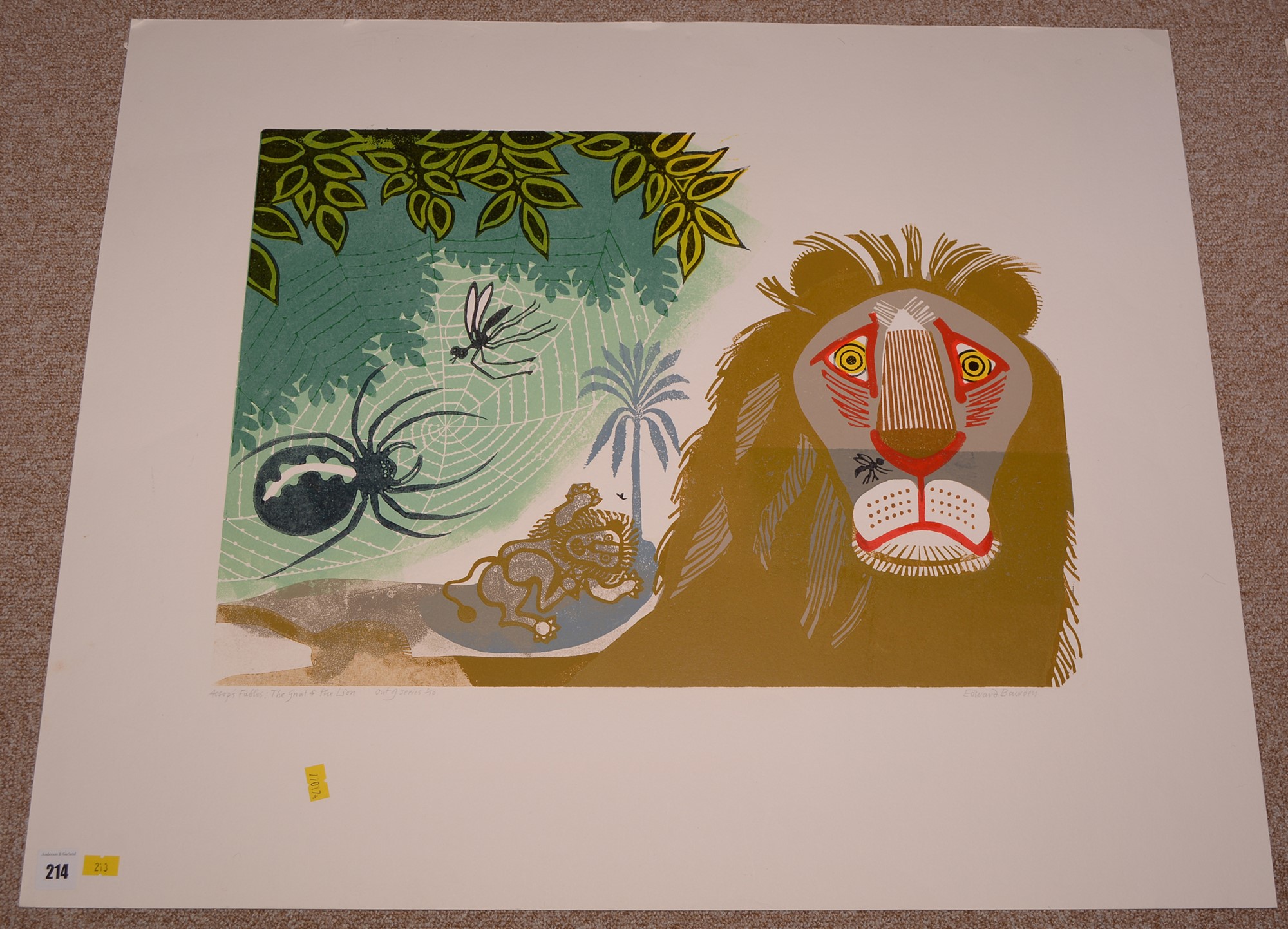 Lot 214 - "Aesop's Fables: The Gnat & The Lion".