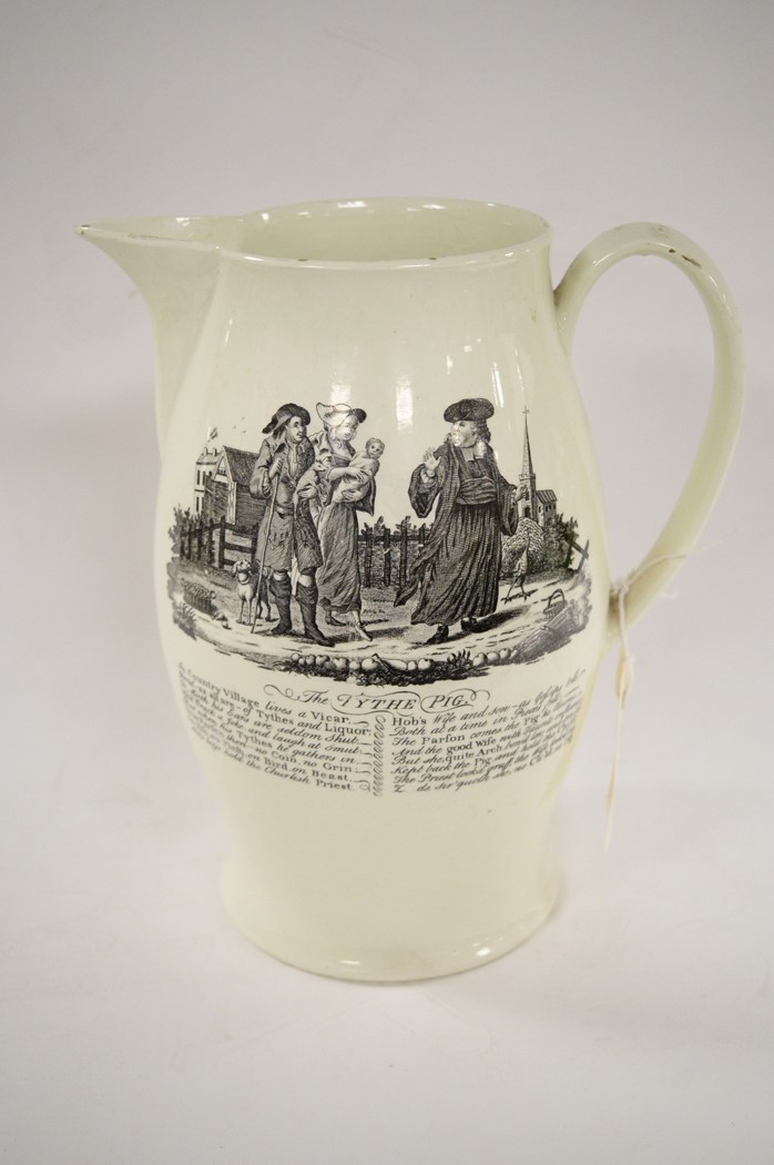 Lot 205 - Late 18th Century Liverpool creamware jug