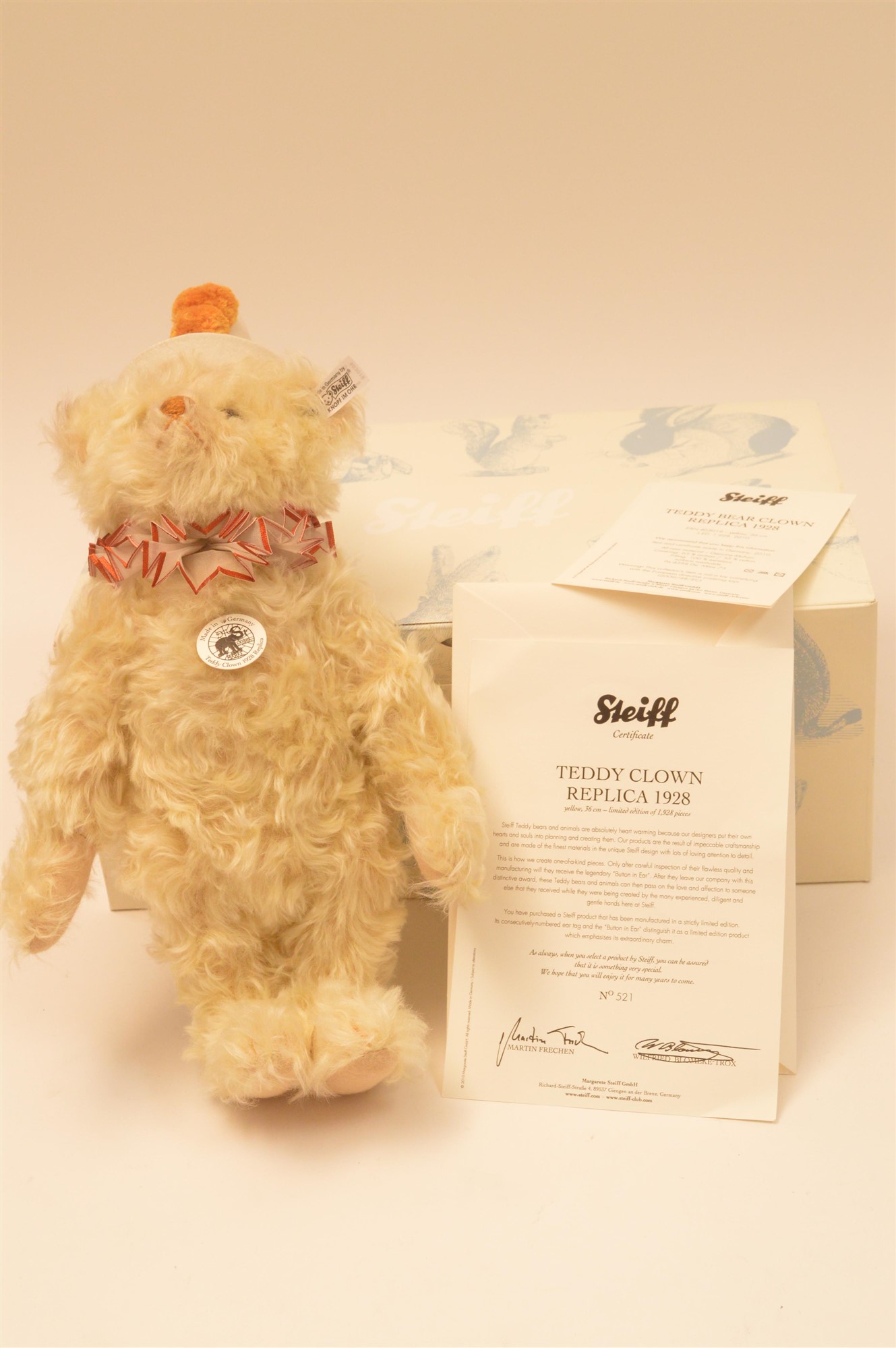 Steiff Teddy Clown replica 1928, limited - auctions & price archive