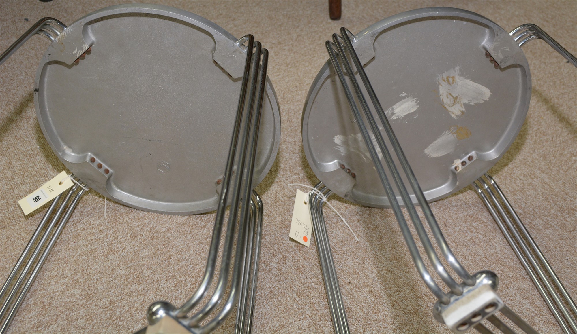 Lot 90 - Two Alpax chrome stools