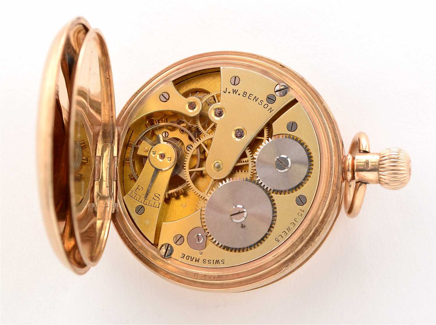 Lot 50 - 9ct gold half hunter pocket watch