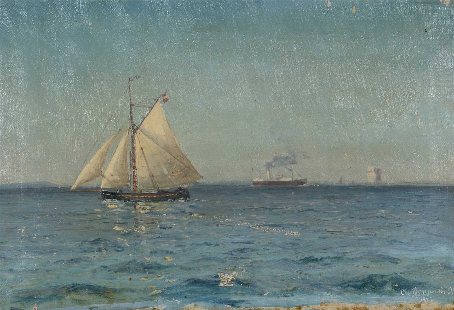 Lot 593 - Christian Benjamin Olsen - oil.
