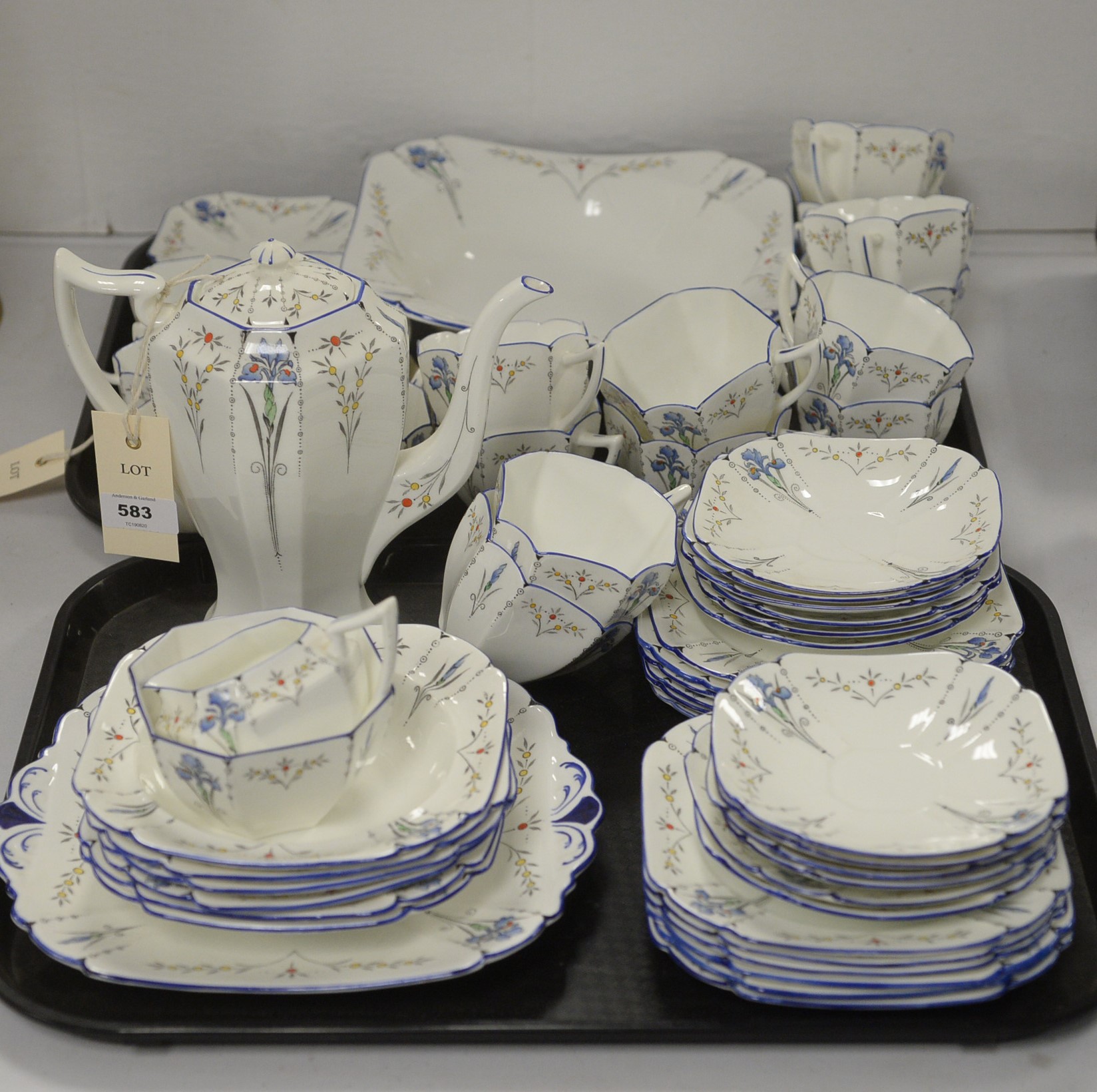 Lot 583 - Shelley Queen Anne coffee set