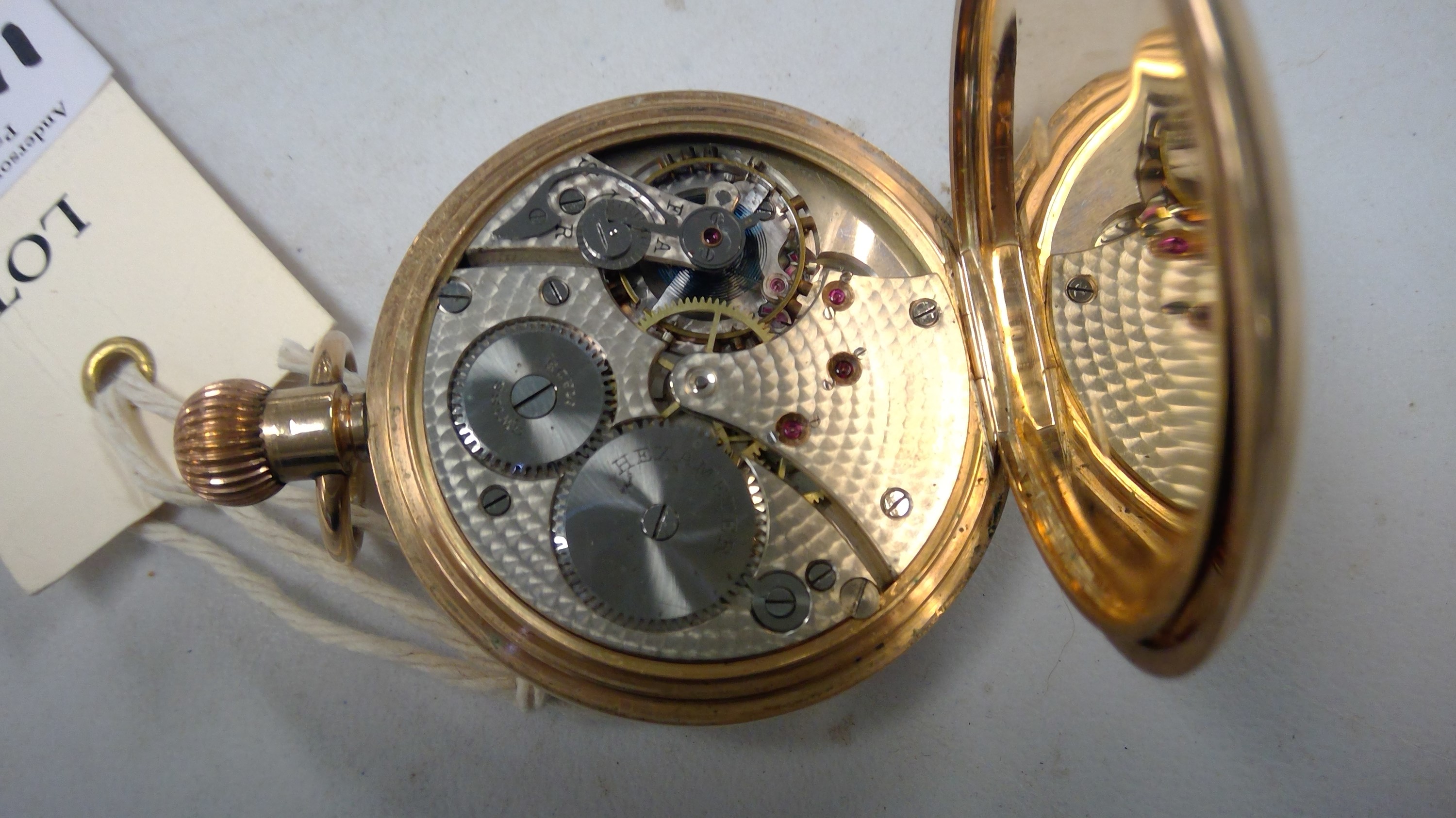 Lot 147 - 9ct yellow gold cased open faced pocket