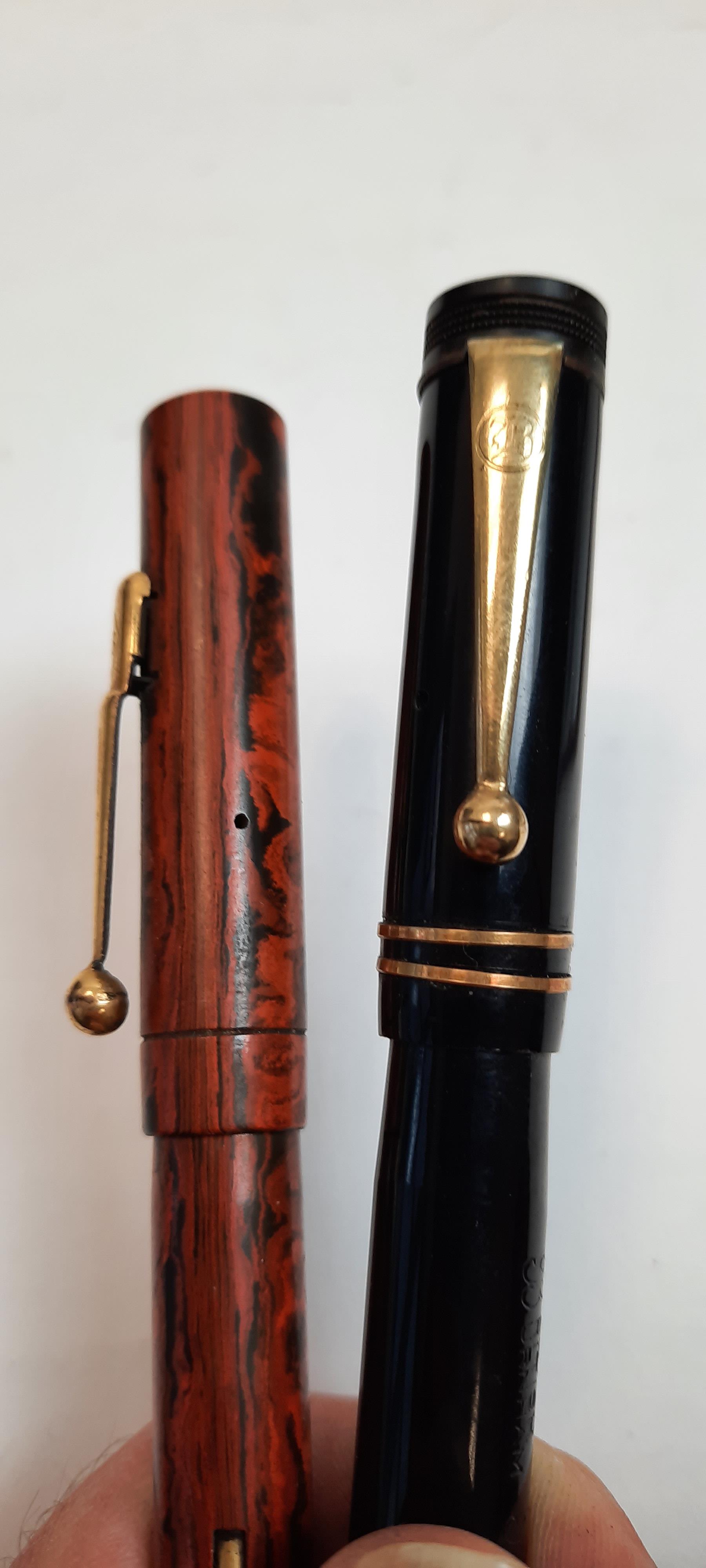 Lot 679 - Three early Burnham fountain pens