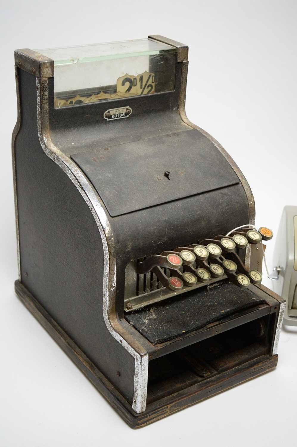 Lot 745 - A pre-decimal shop counter till; and a Facit