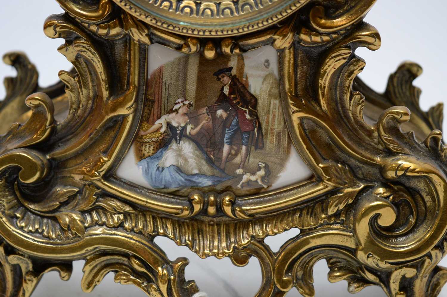 Lot 203 - A modern French style Mozer mantel clock.