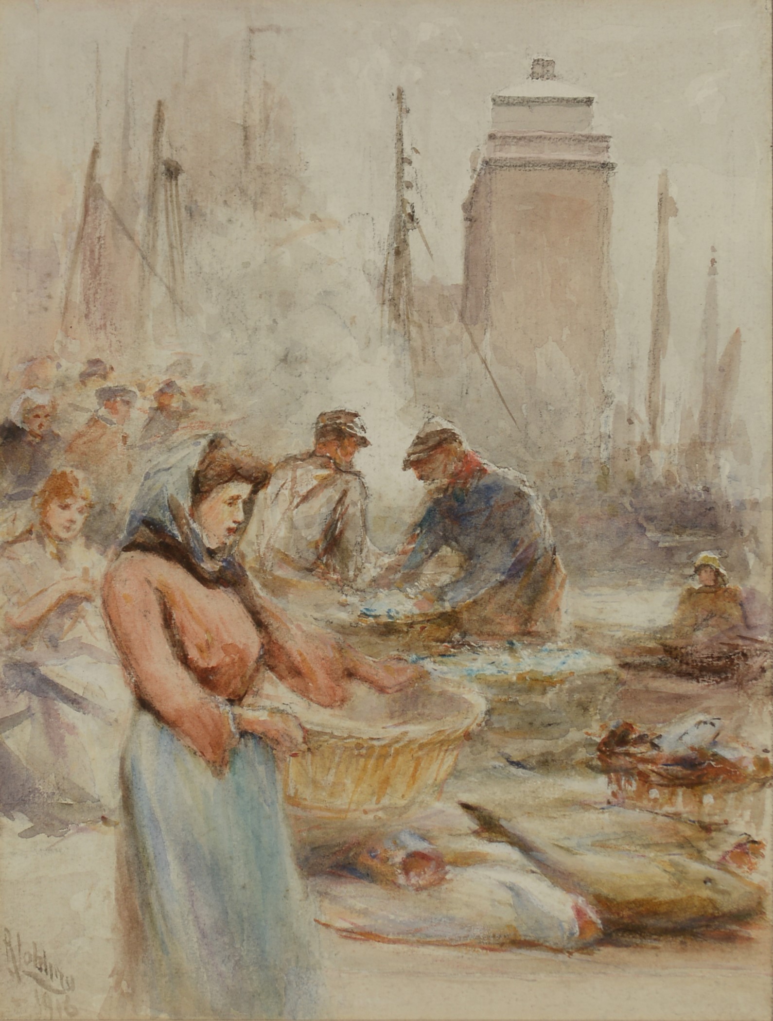 Lot 249 - Robert Jobling - watercolour.