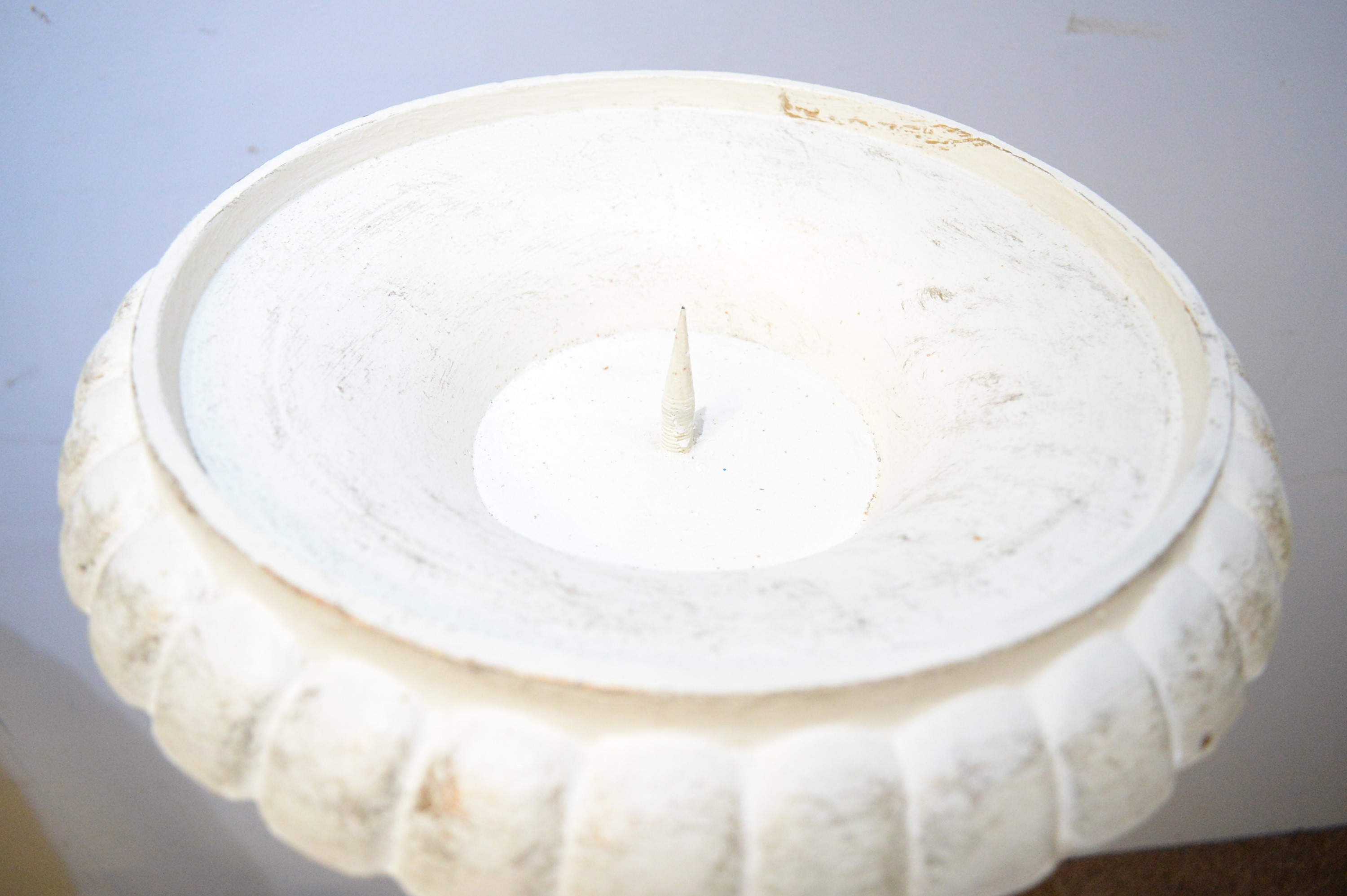 Lot 100 - Pair of 20th C cast iron pricket stands.