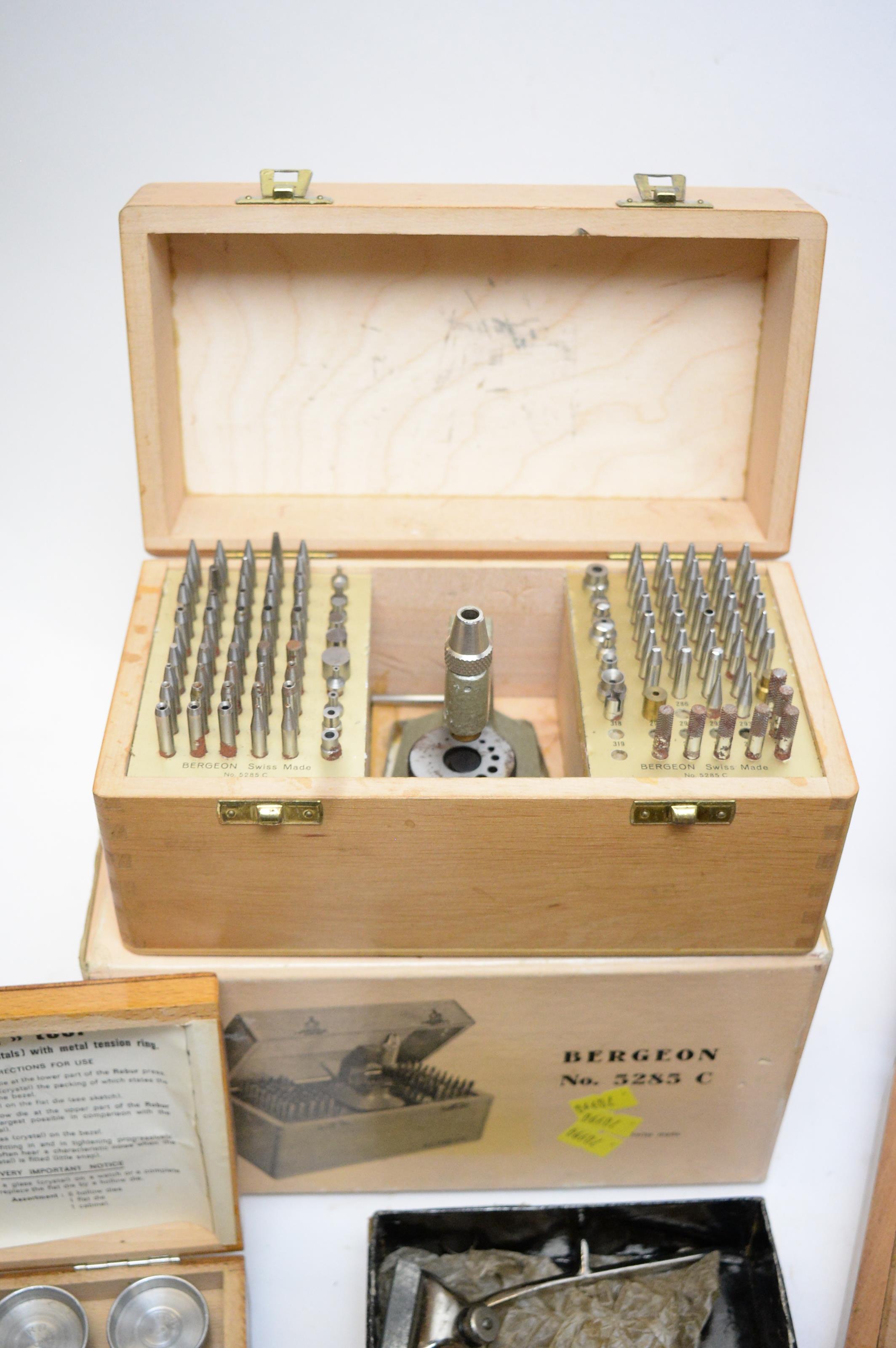 Lot 326 - Bergeon No. 5285C stacking tool; punches;