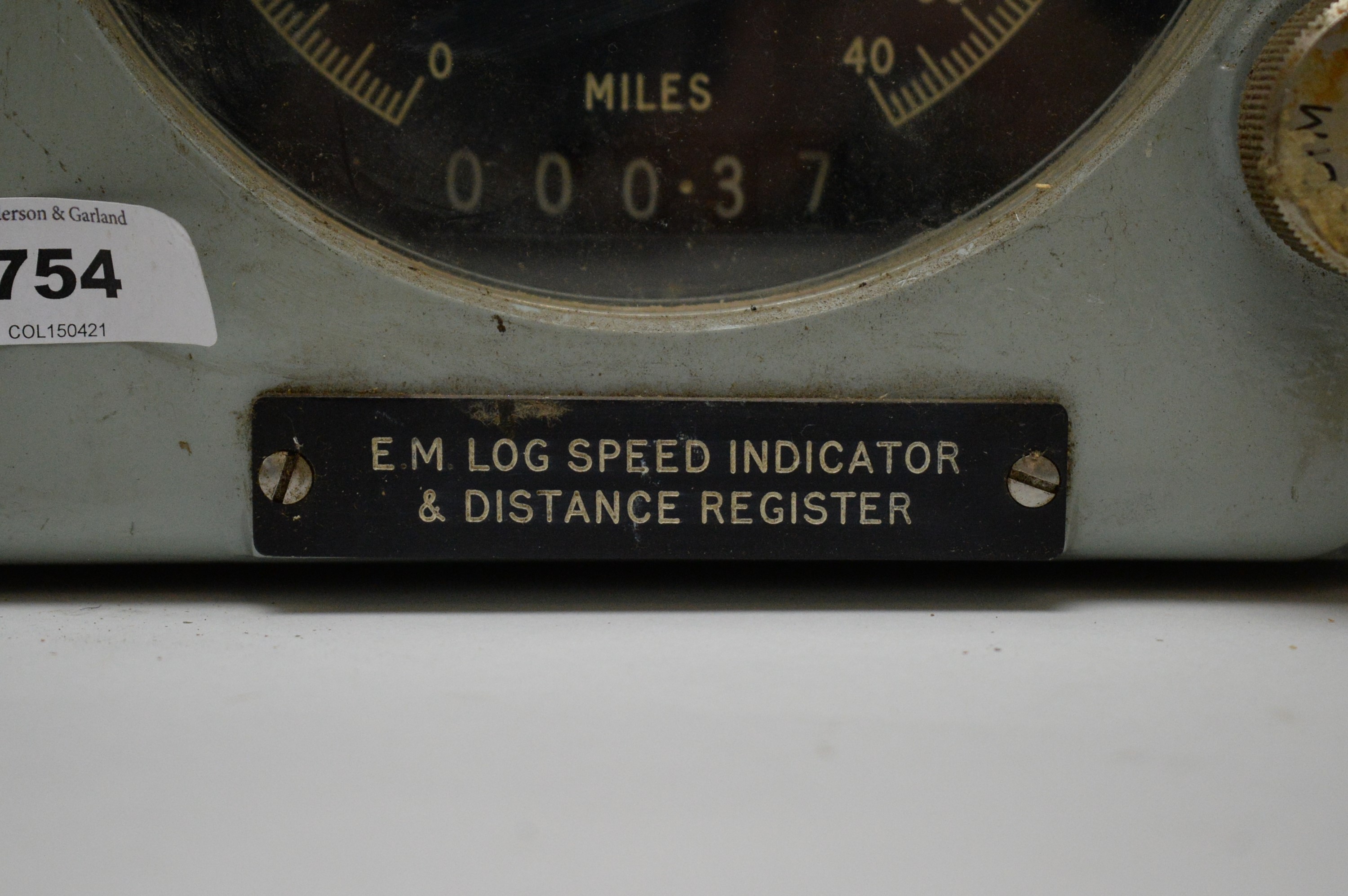 Lot 754 - A nautical EM log speed indicator and