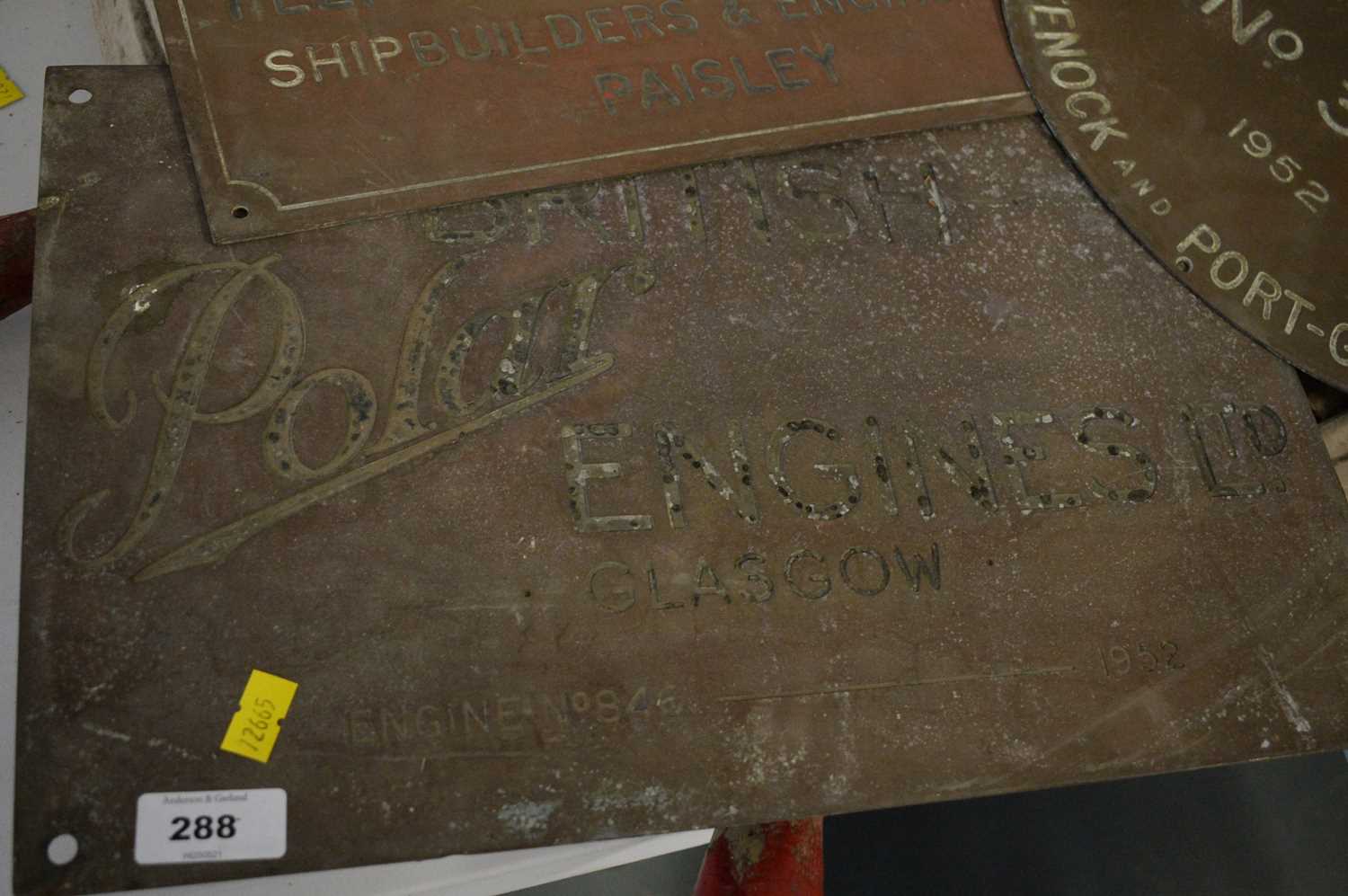 Lot 288 - A collection of ship builders plaques and a