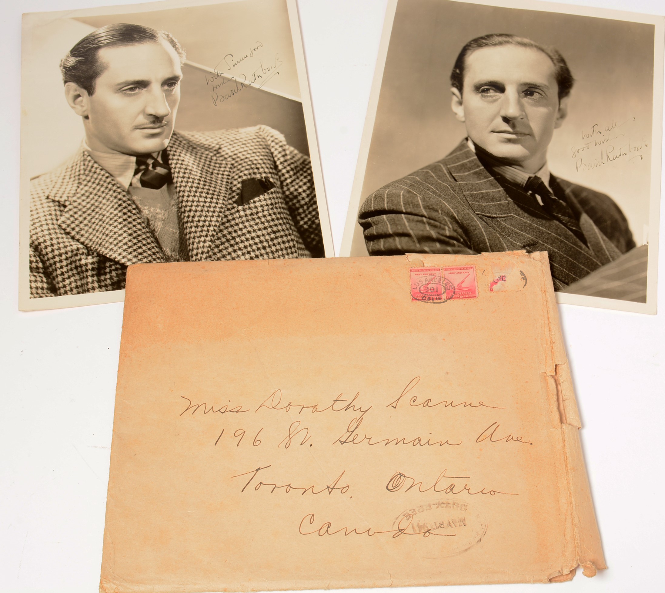 Lot 1271 - Two signed Basil Rathbone photographs