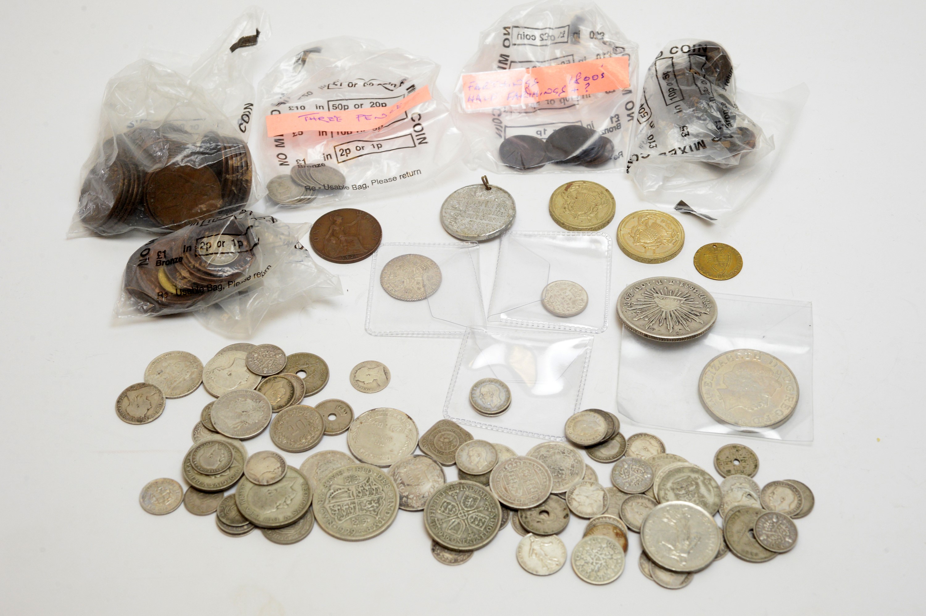 Lot 249 - Selection of coins.