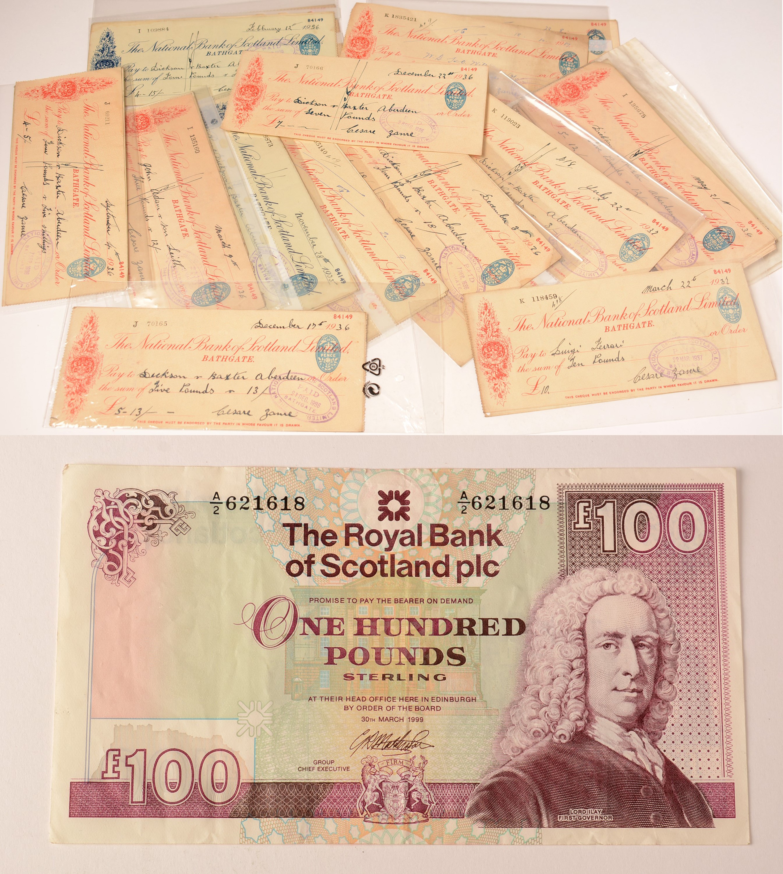 Lot 184 - The Royal Bank of Scotland £100 note