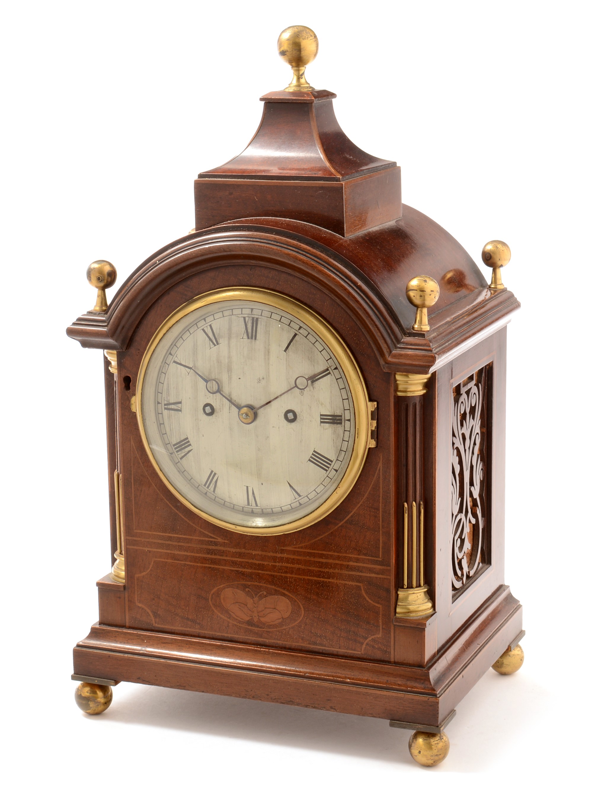 Lot 473 - A 19th Century mahogany cased bracket clock,