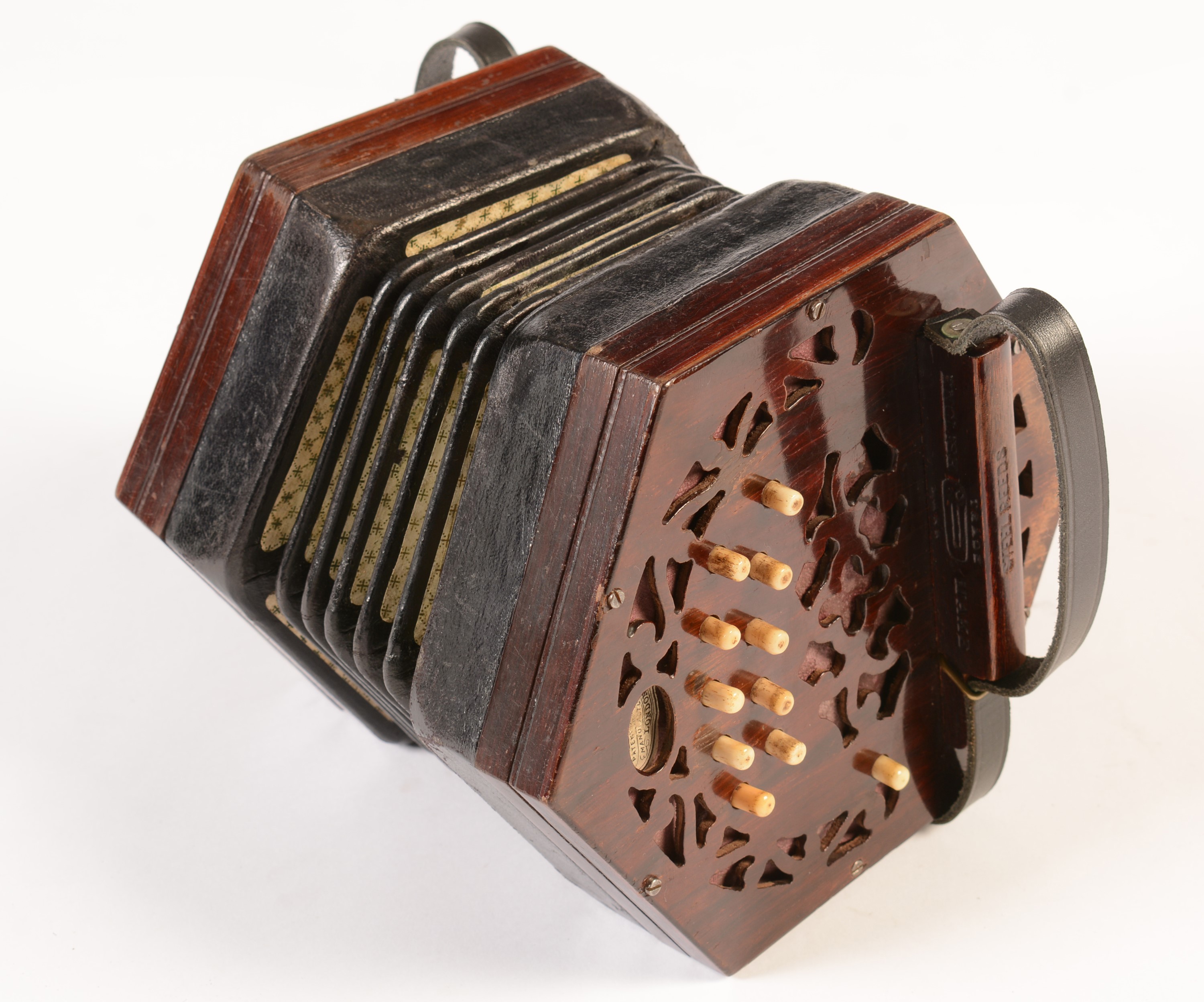 Lot 270 - Lachenal Anglo system Concertina,