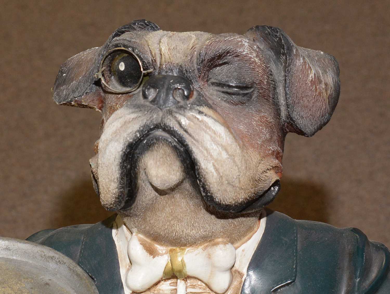 Lot 211 - A 20th Century resin bulldog butler waiter