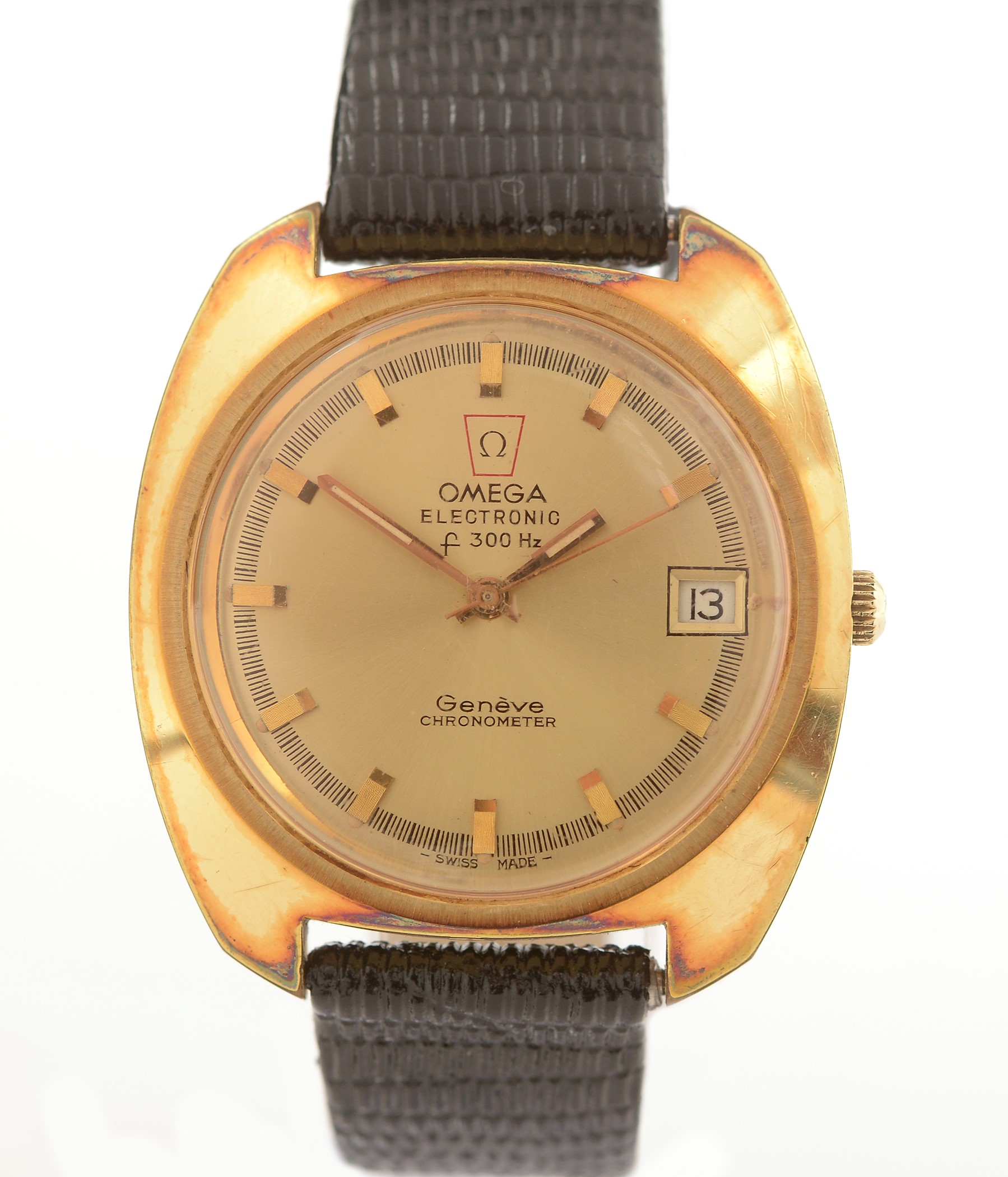 Lot 2 - Omega Electronic F300hz Chronometer: a gilt
