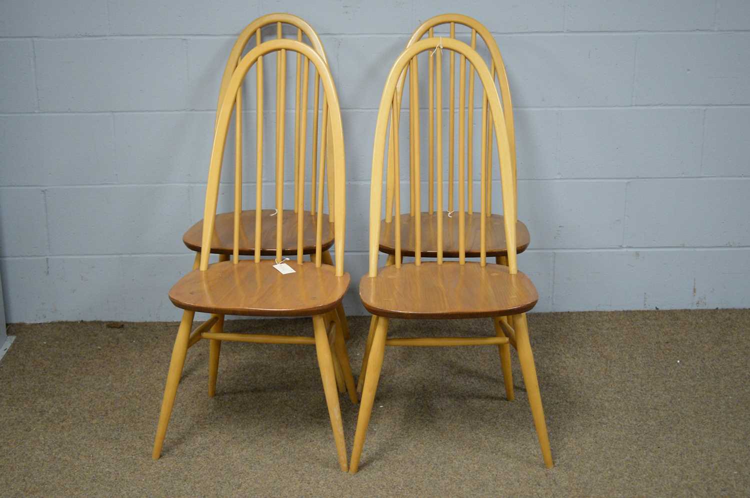 Lot 47 - Set of four Ercol quaker chairs; and an Ercol