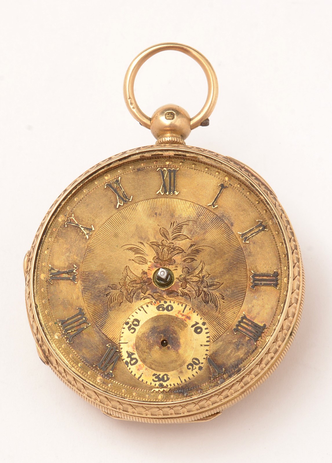 Lot 40 - An 18ct yellow gold cased fob watch,