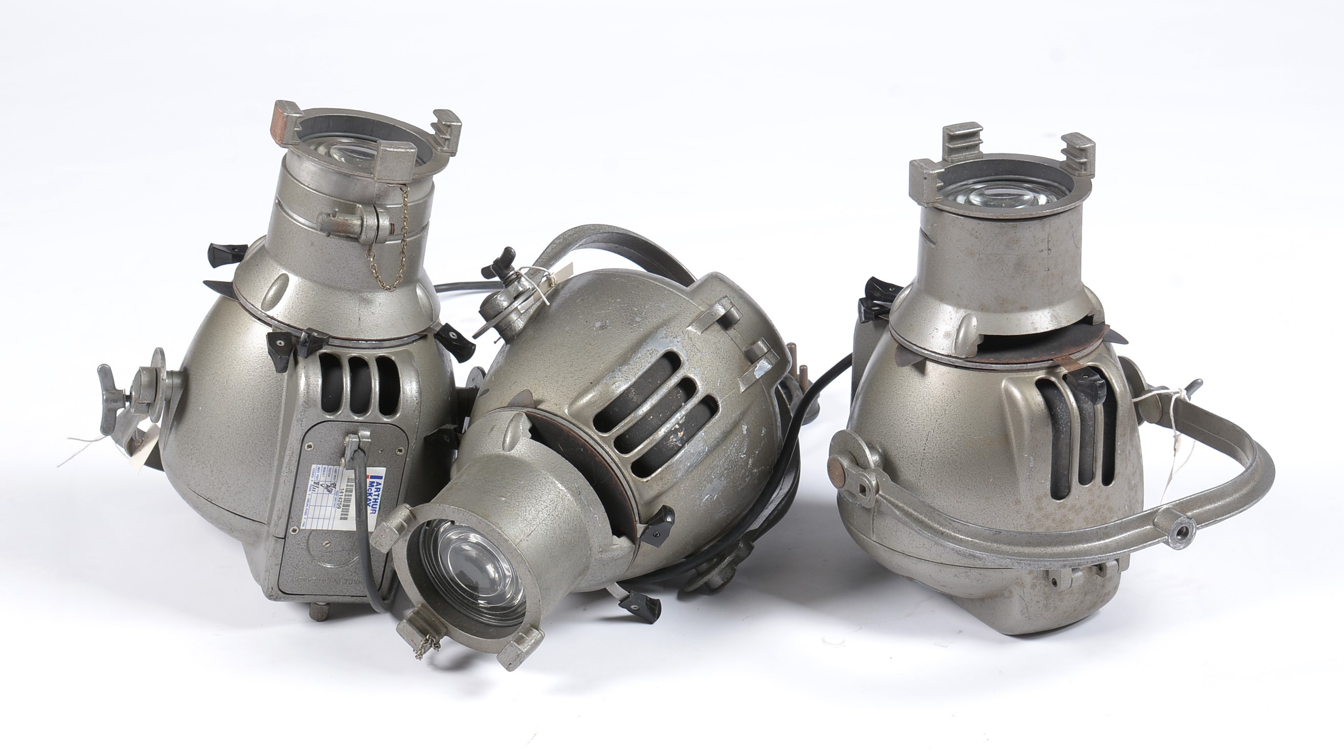 Lot 613 - Three vintage stage lights.