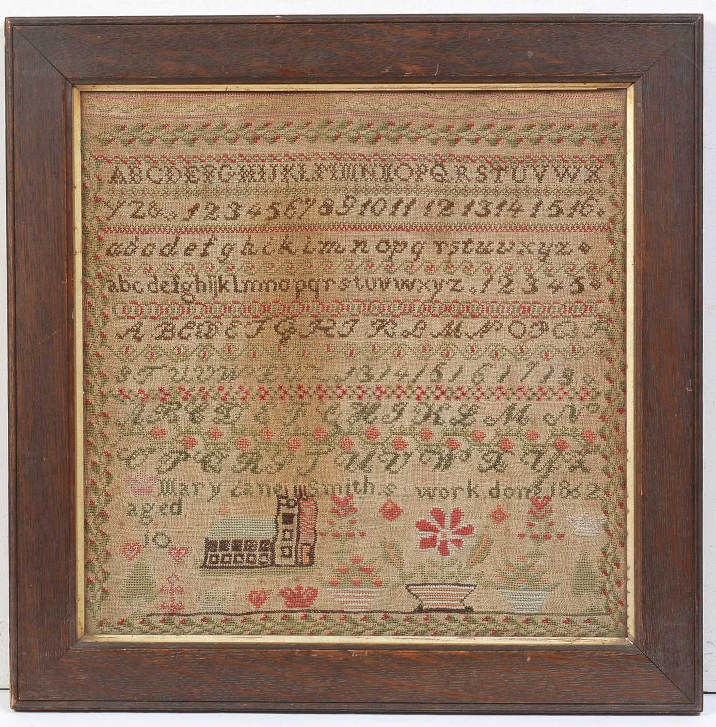 Lot 772 - A Victorian alphabet sampler by Mary Jane
