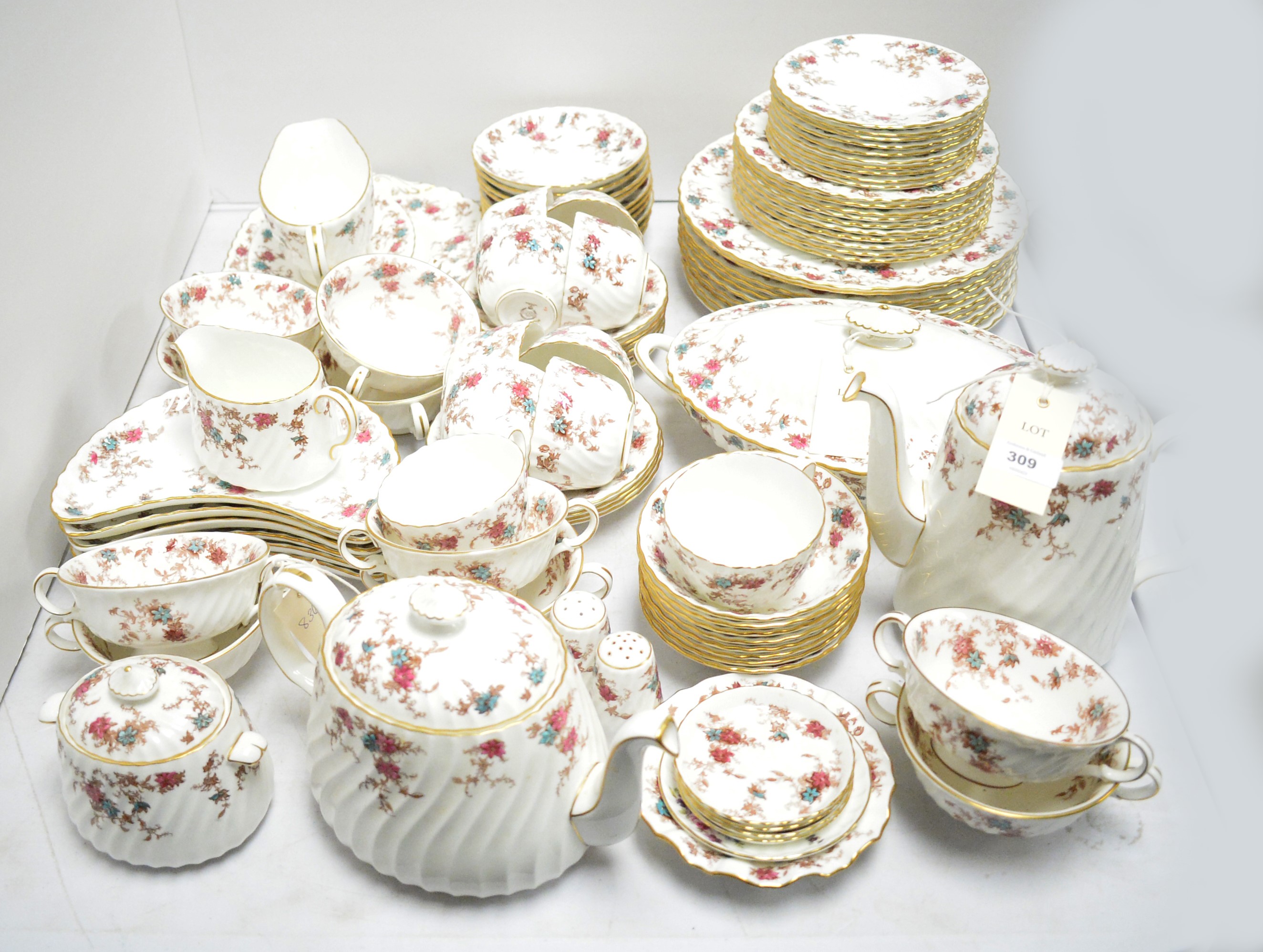 Lot 309 - A Minton 'Ancestral' pattern dinner and tea