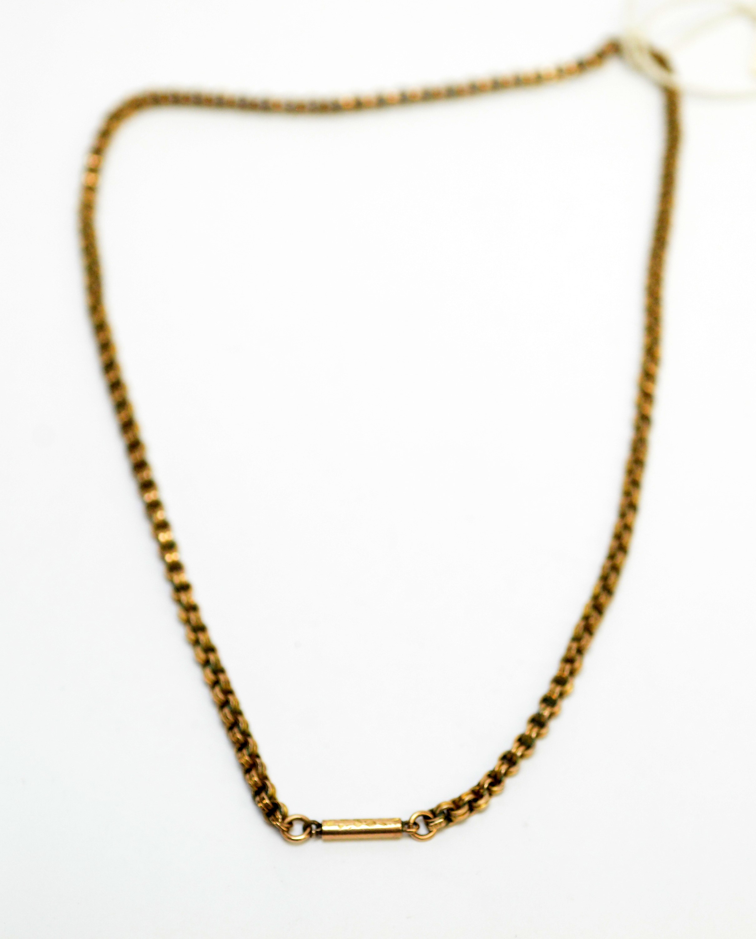 Lot 208 - A yellow metal chain necklace,