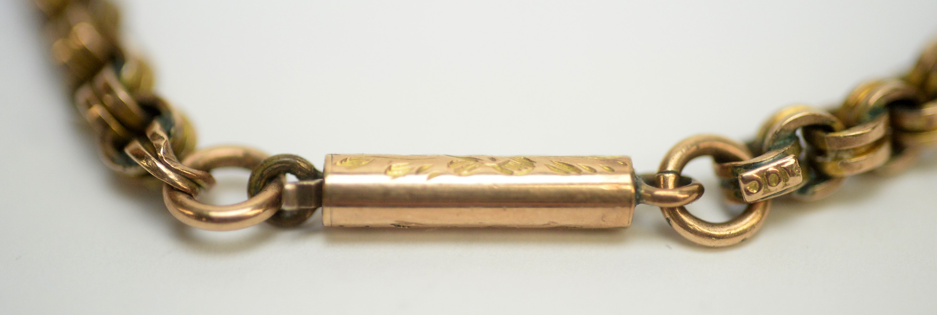 Lot 208 - A yellow metal chain necklace,