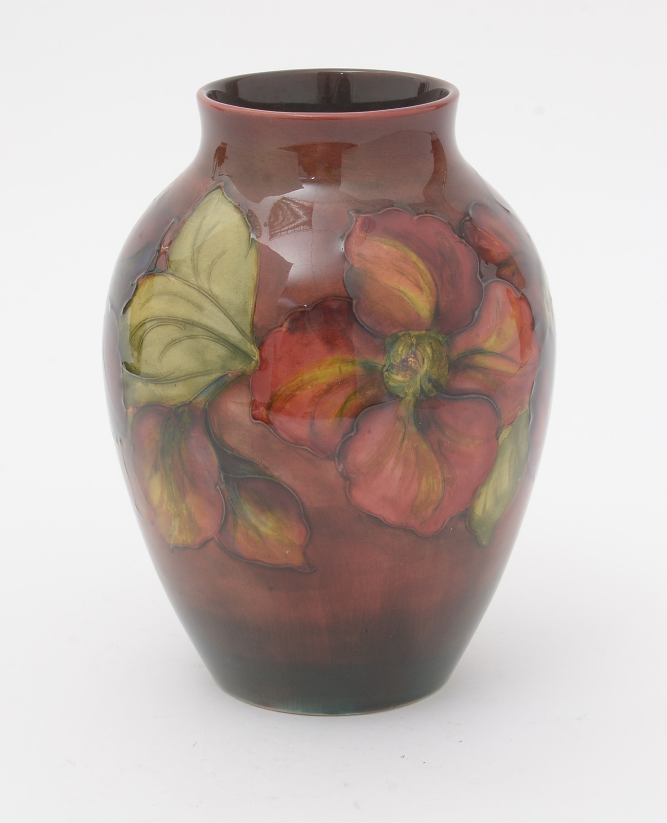 Lot 356 - Moorcroft Flambe Clematis vase