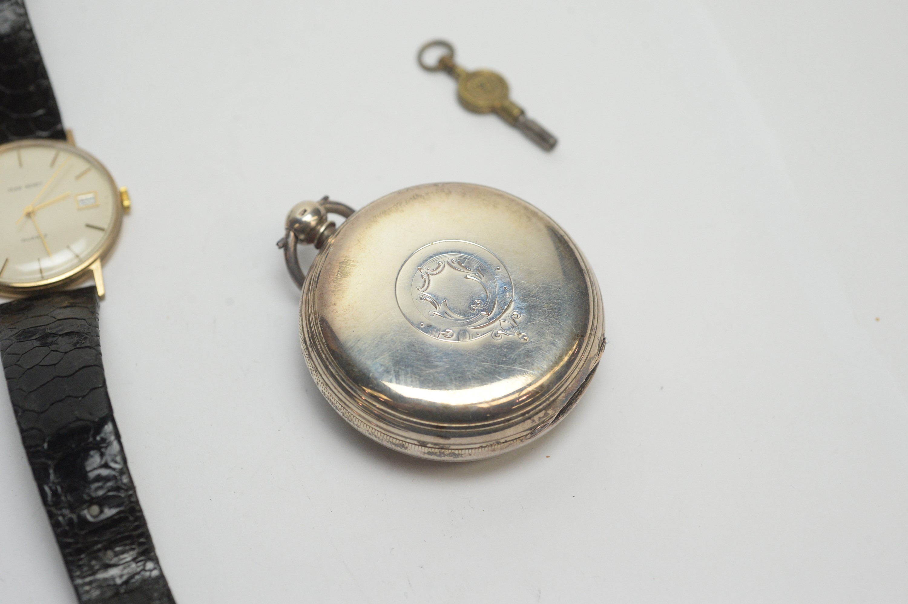 Lot 227 - A watch by Jean Renet; and a pocket watch.