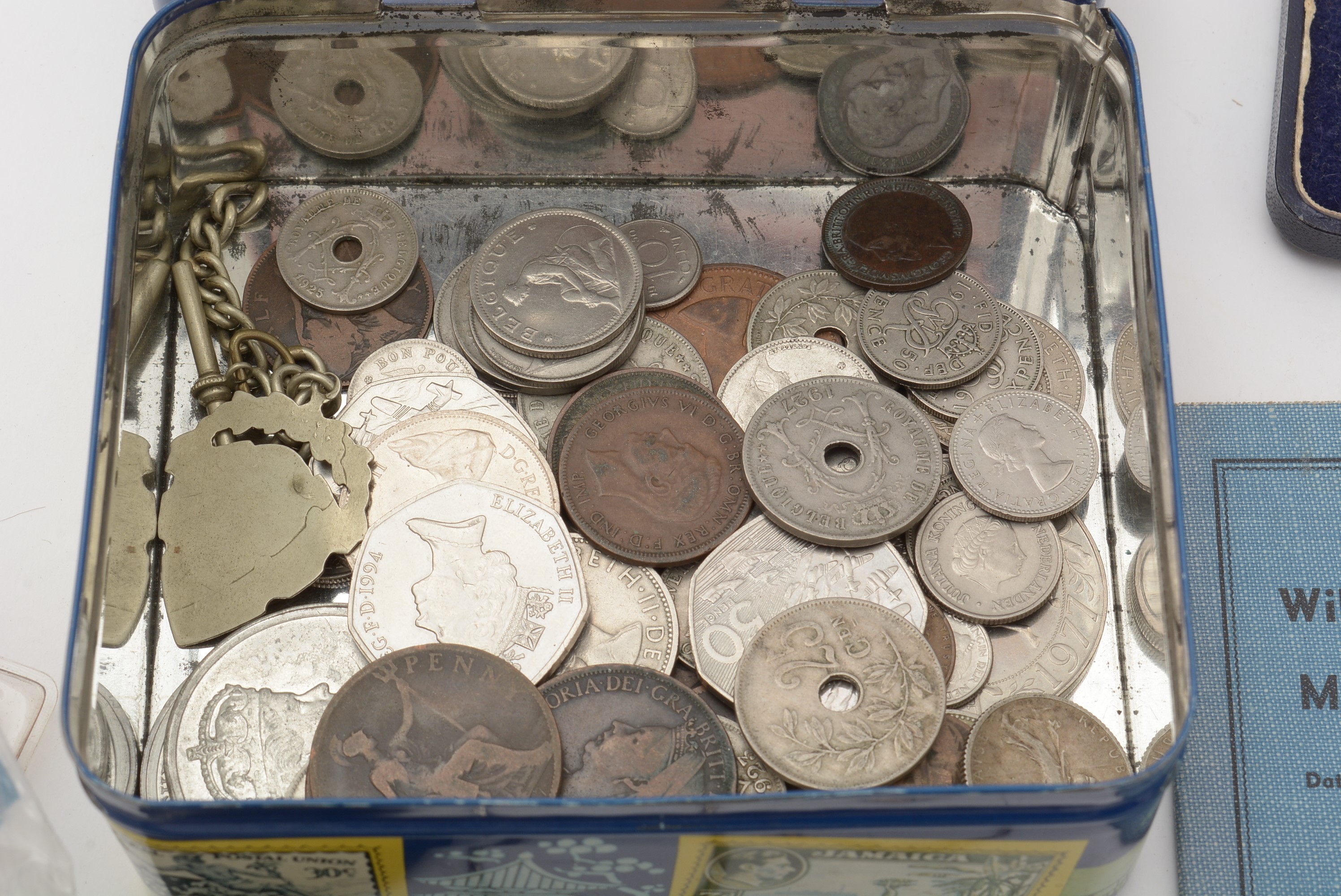 Lot 252 - Two Miners pit check tokens, coins and other