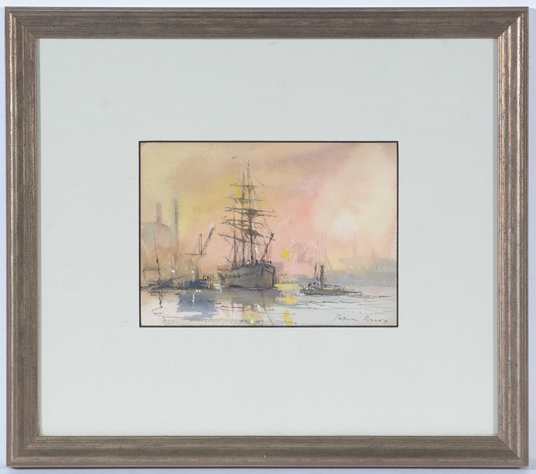 Lot 53 - Peter Knox - Tall Ships and a Steam Tug at