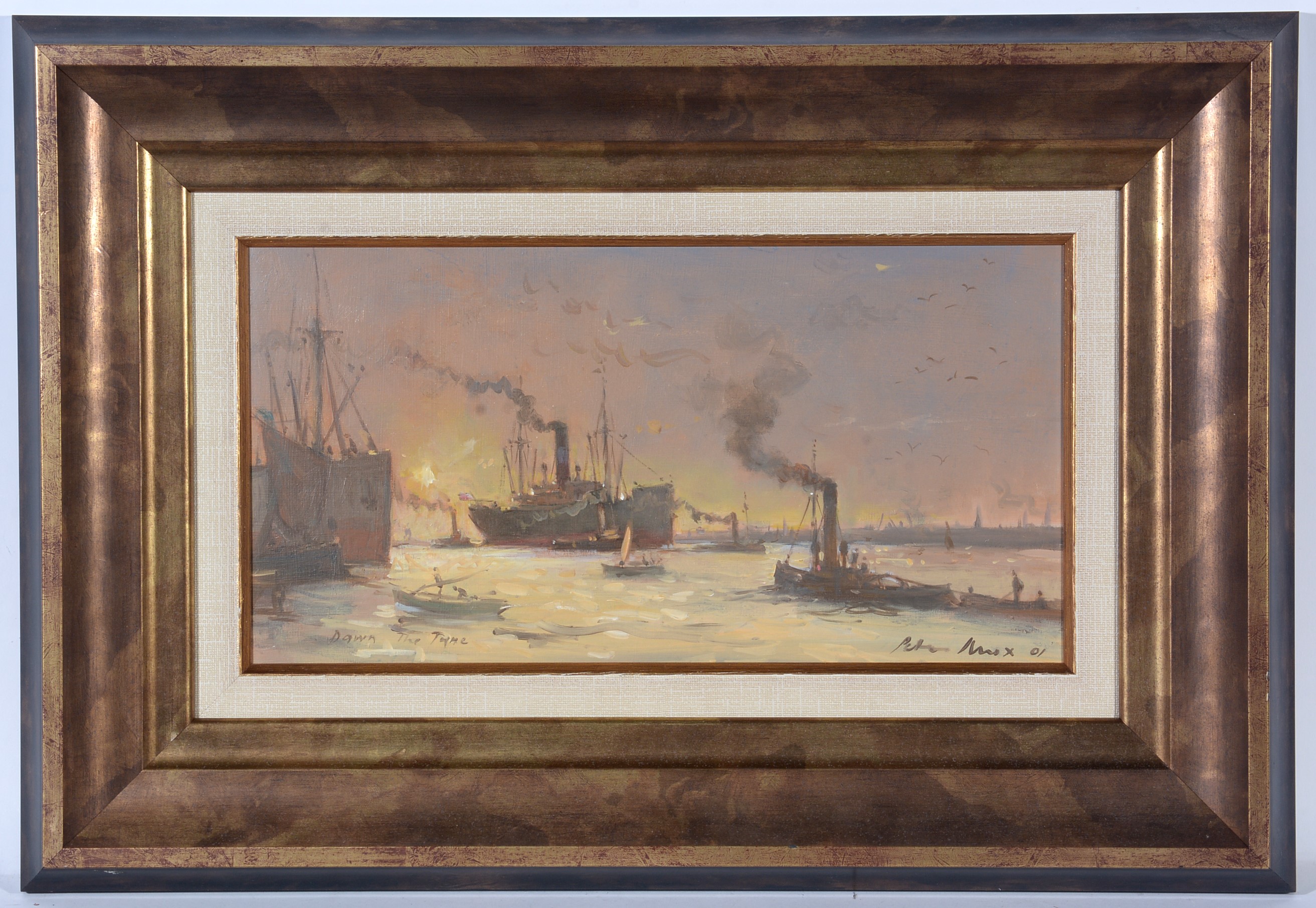 Lot 94 - Peter Knox - Dusk on the Tyne | oil