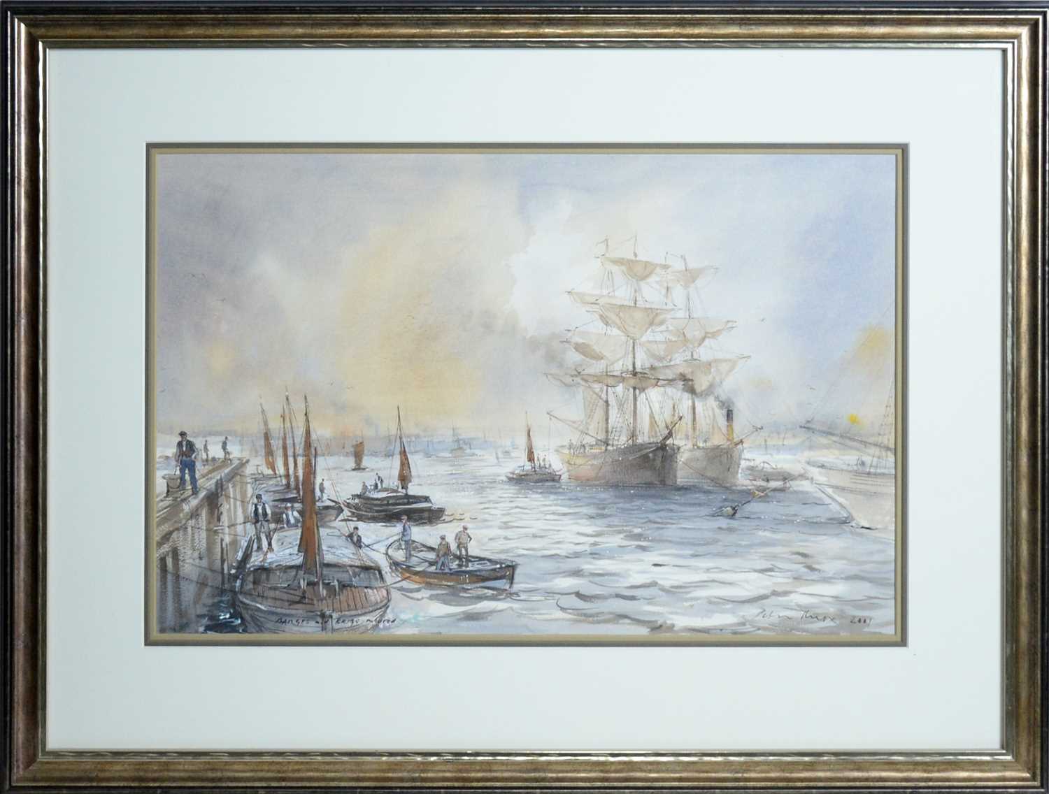 Lot 31 - Peter Knox - Barges and Brigs Moored