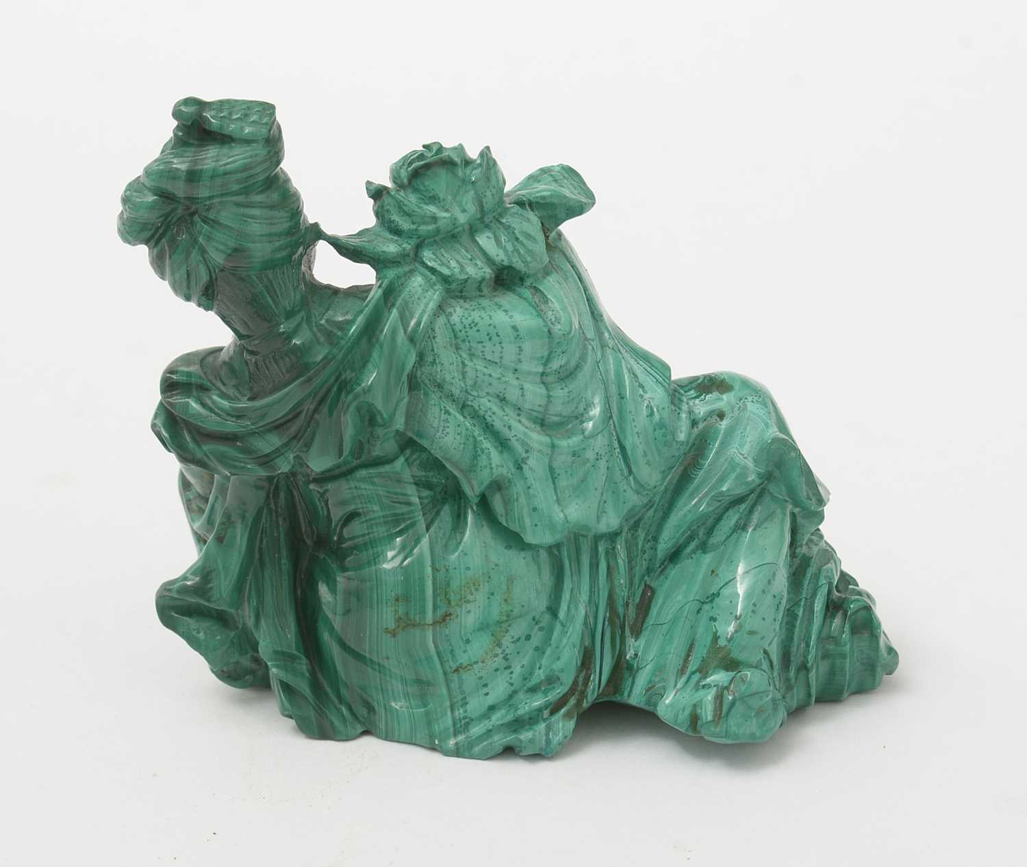Lot 664 - Chinese carved Malachite figure