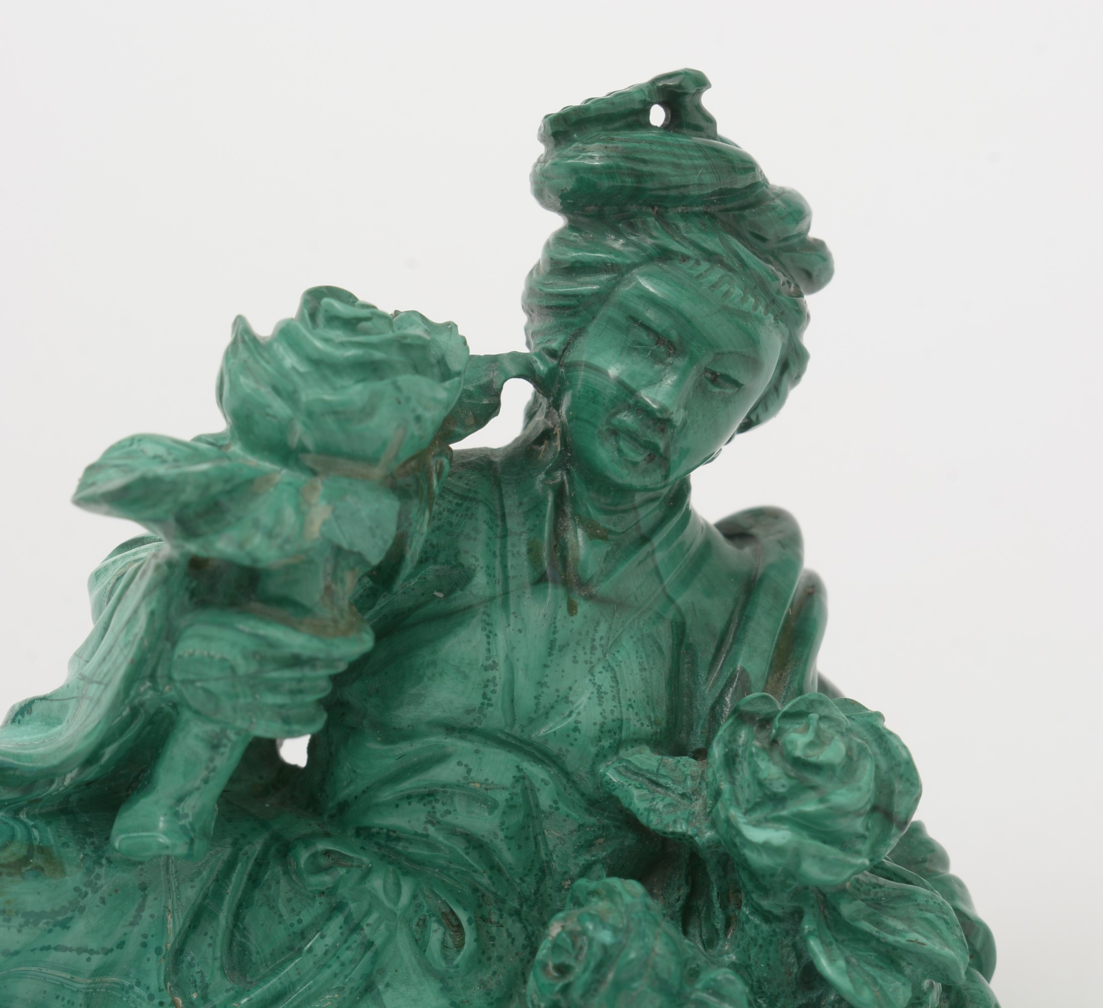 Lot 664 - Chinese carved Malachite figure