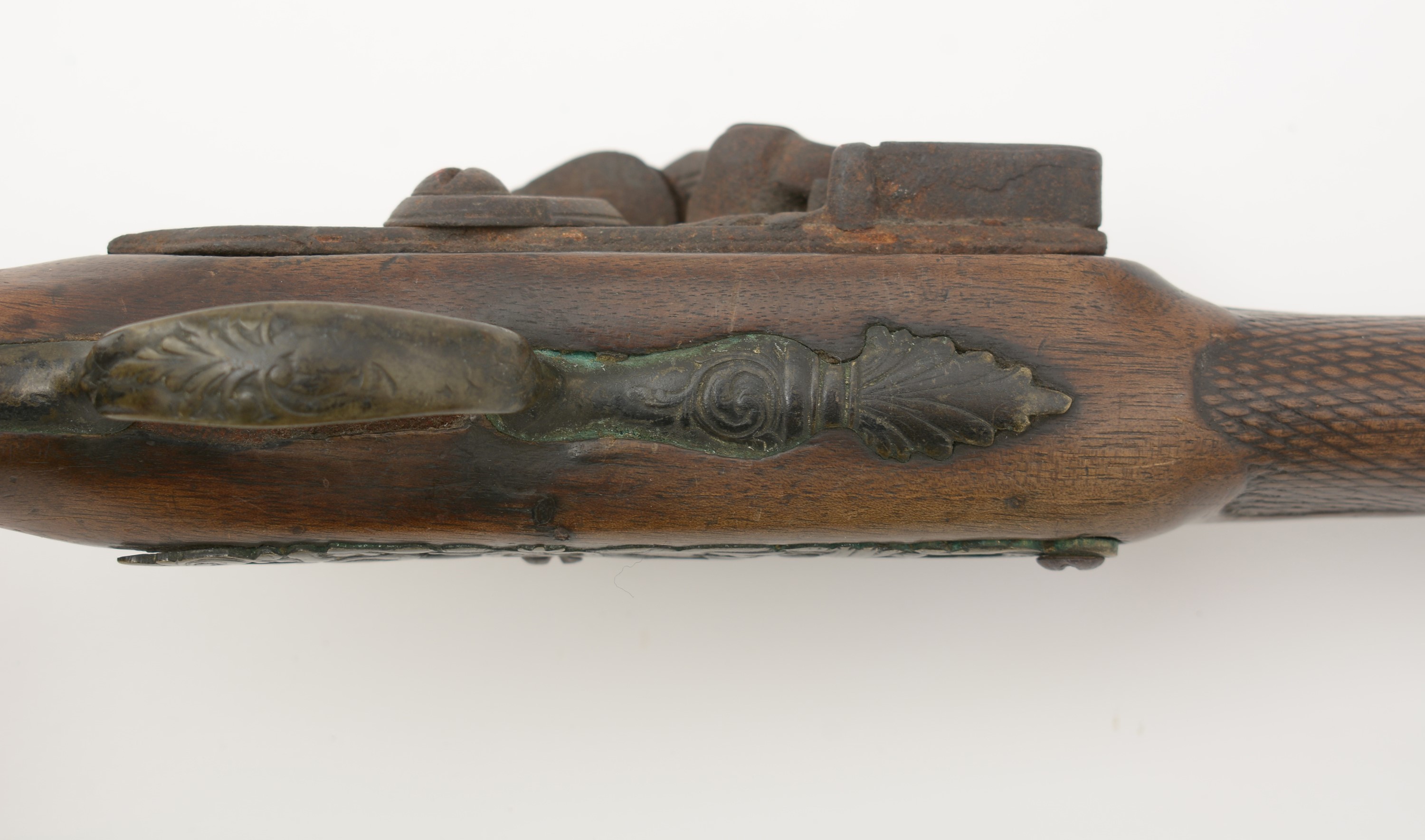 Lot 703 - A late 18th Century flintlock pistol,